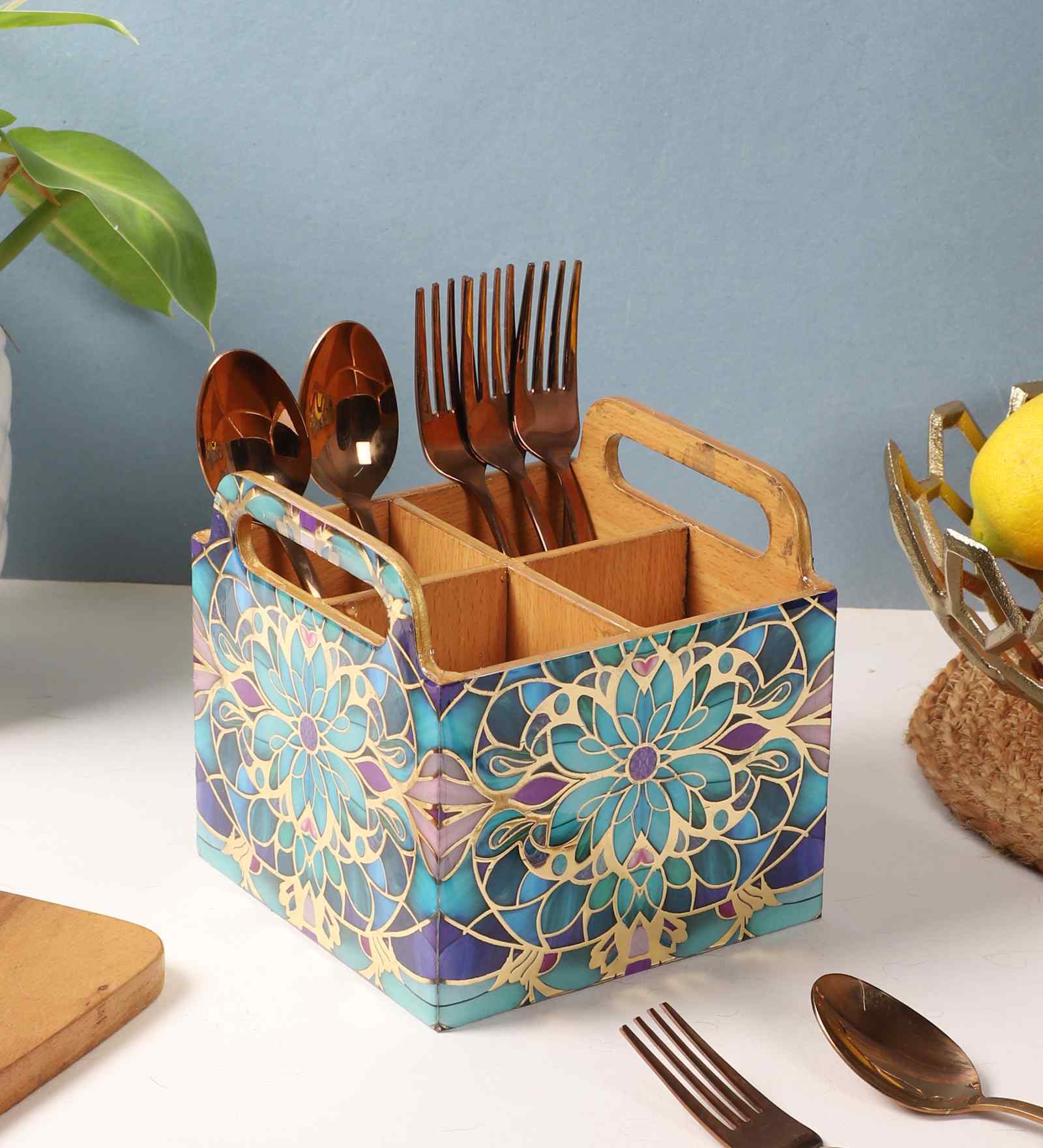 Buy Floral Fantasy Spoon & Fork Holder (1 Piece) at 4% OFF by ShreeJee ...