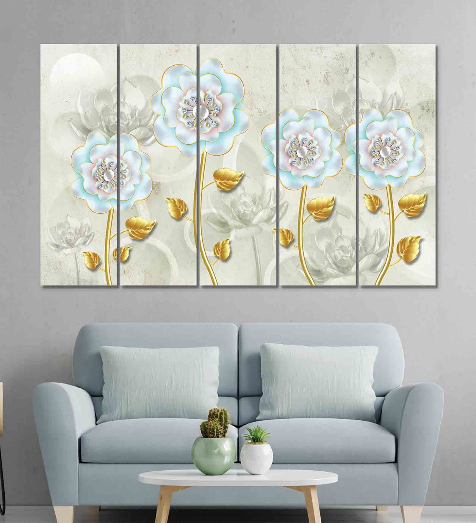 Buy Floral Multicolour MDF (Set of 5) Art Panels at 9% OFF by Random ...