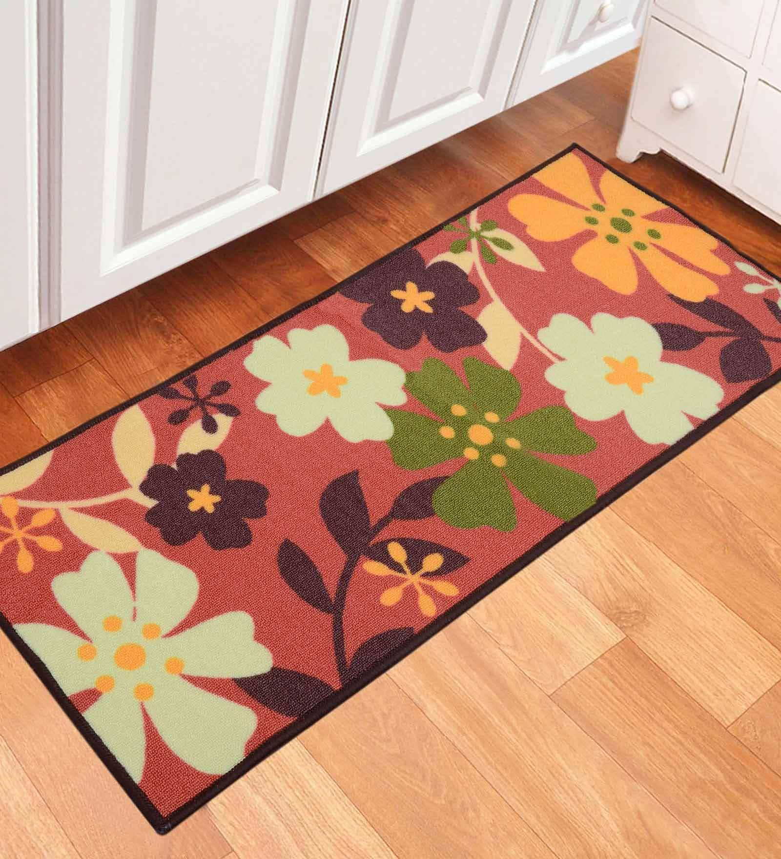 Buy Multicolor Polyester 47 x 18 Inches Machine Made Floor Runner by ...