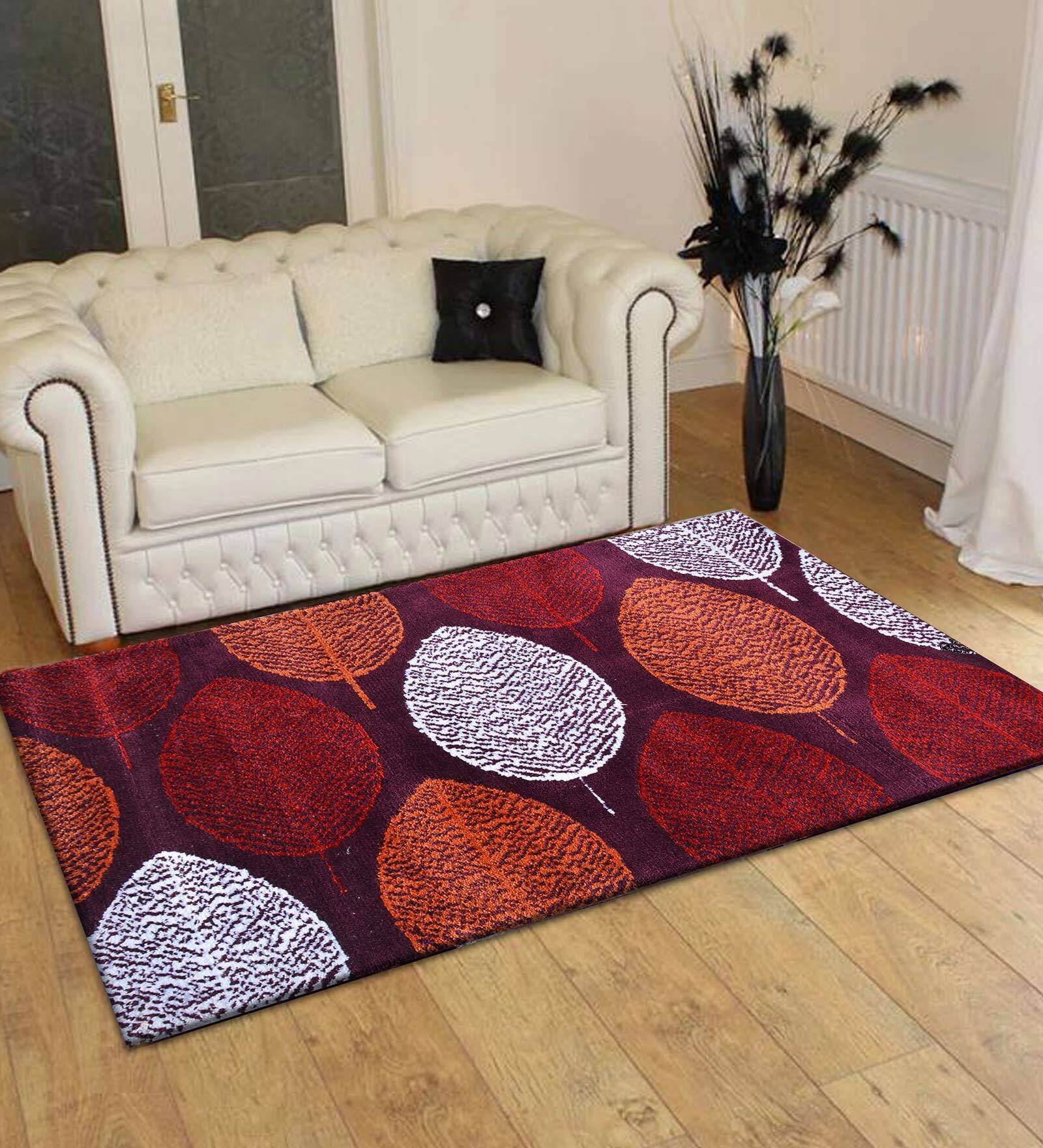 Buy Purple Floral Polyester 6 ft x 9 ft Hand Tufted Carpet at 37% OFF ...