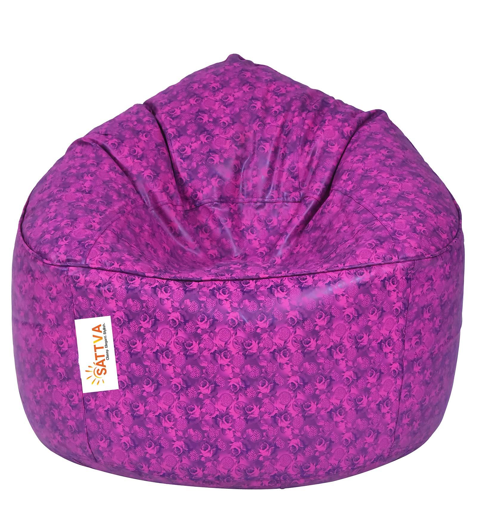 Buy Floral Printed Muddha with Beans in Purple Colour by Sattva Online ...