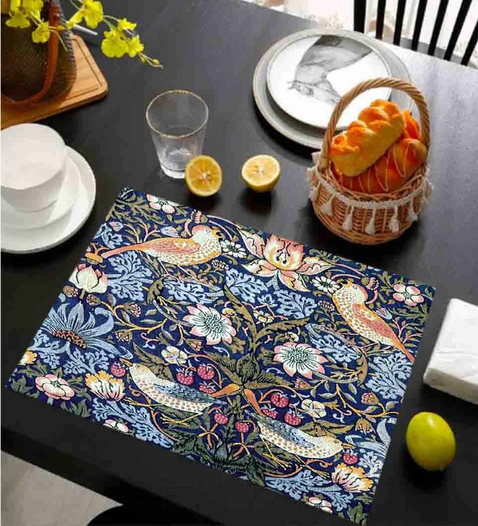 Buy Florals Multicolor (12 x 17.5) Satin (Set of 6) Placemats at 50% ...