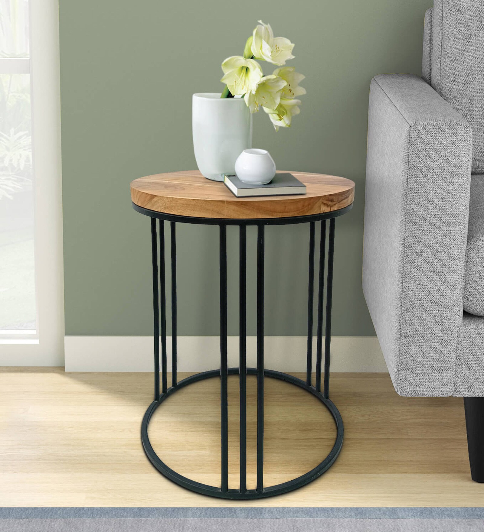 Buy Florence Metal End Table In Black Colour at 11% OFF by BM ...