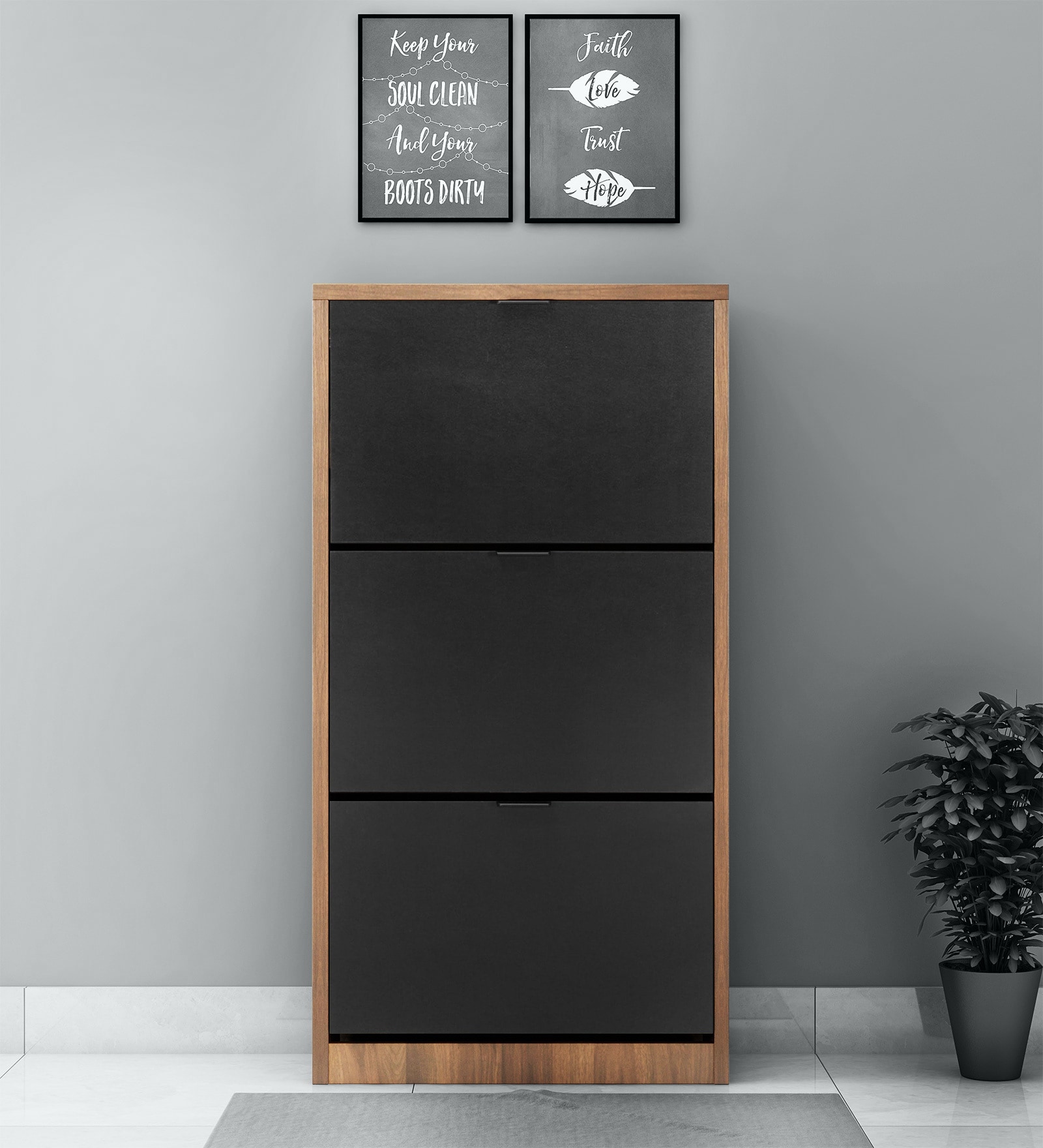 Buy Florine Tilt Out Shoe Rack in Walnut Finish at 47% OFF by @home ...