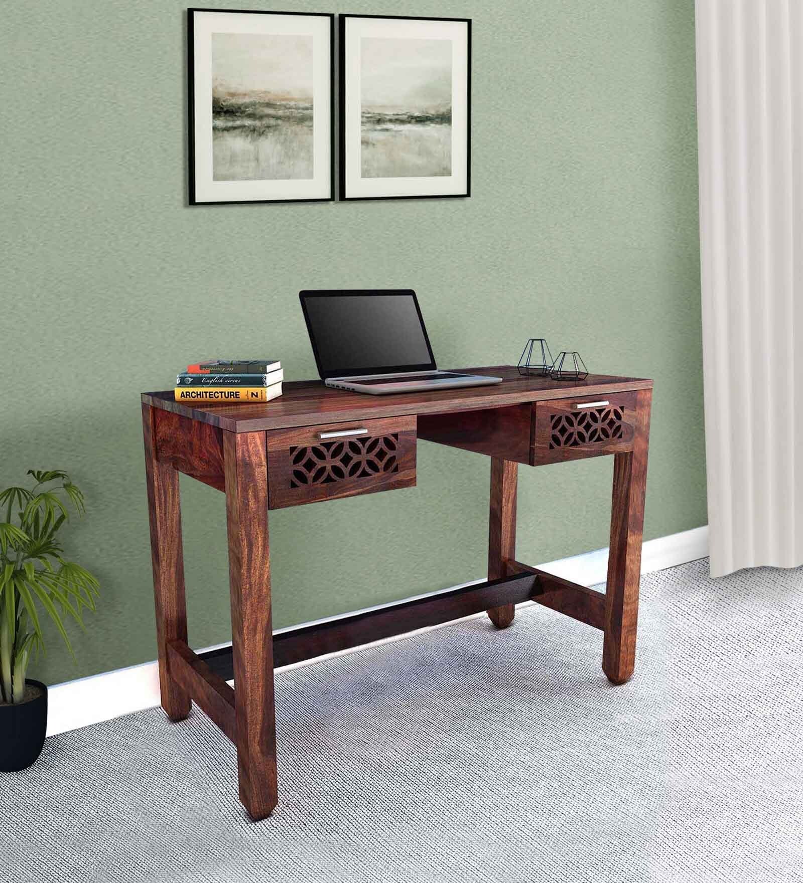 Buy Legnano Sheesham Wood Writing Table In Provincial Teak Finish at 6% ...
