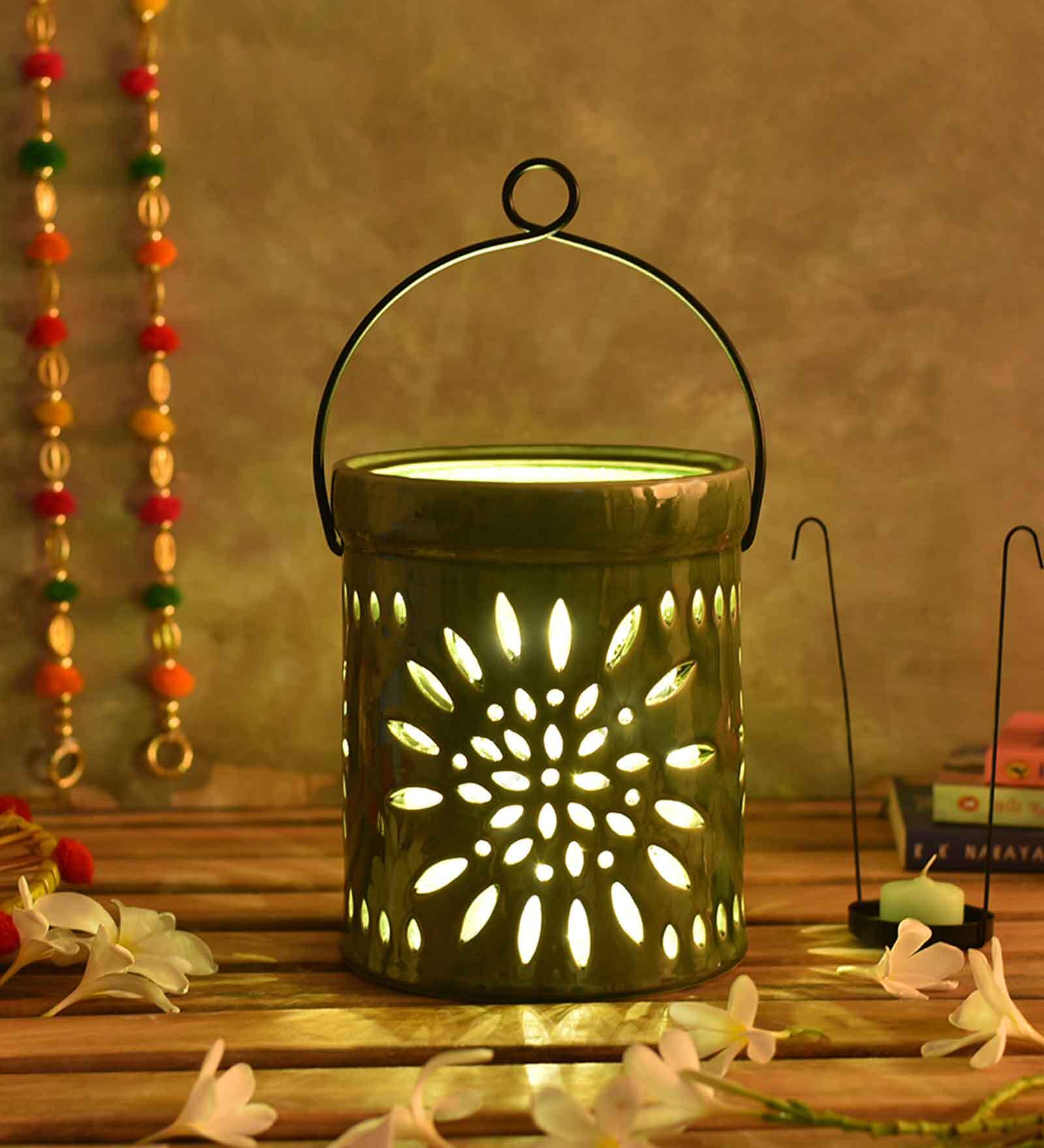 Buy Zile Dull Green Ceramic Hanging Light by The 7 Dekor at 36% OFF by ...