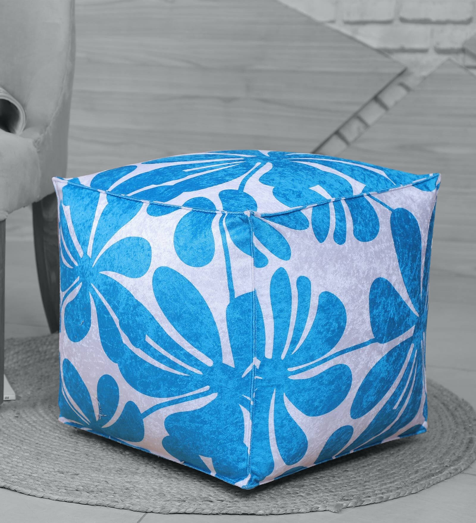 Buy Flower Pouffe in LightBlue Colour at 100% OFF by Sheen decor ...