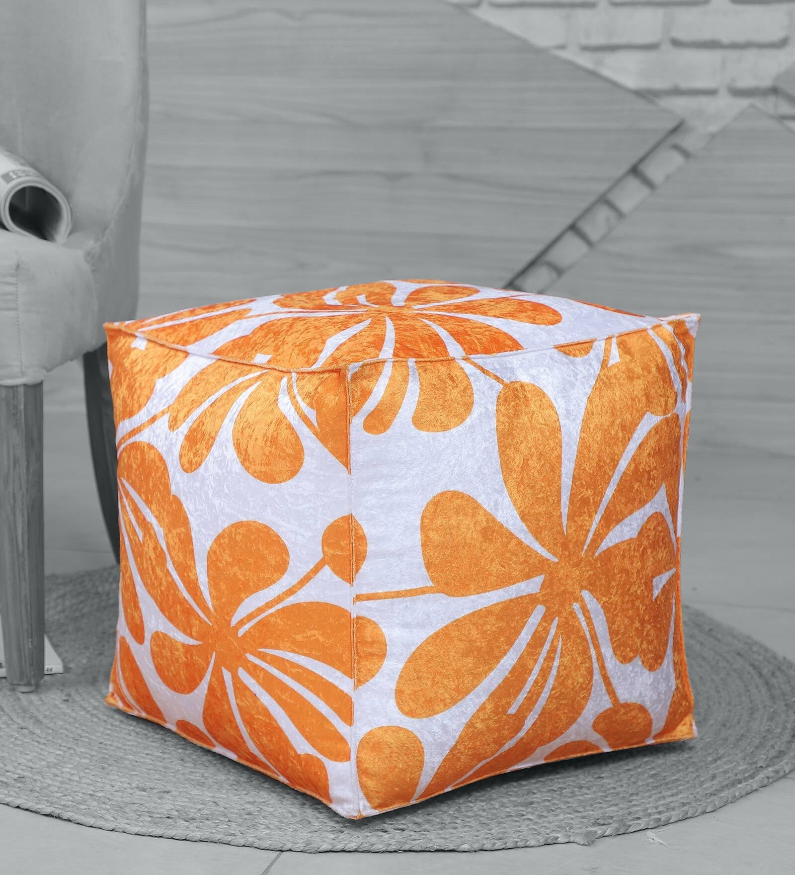 Buy Flower Pouffe in Yellow Colour at 71% OFF by Sheen decor | Pepperfry