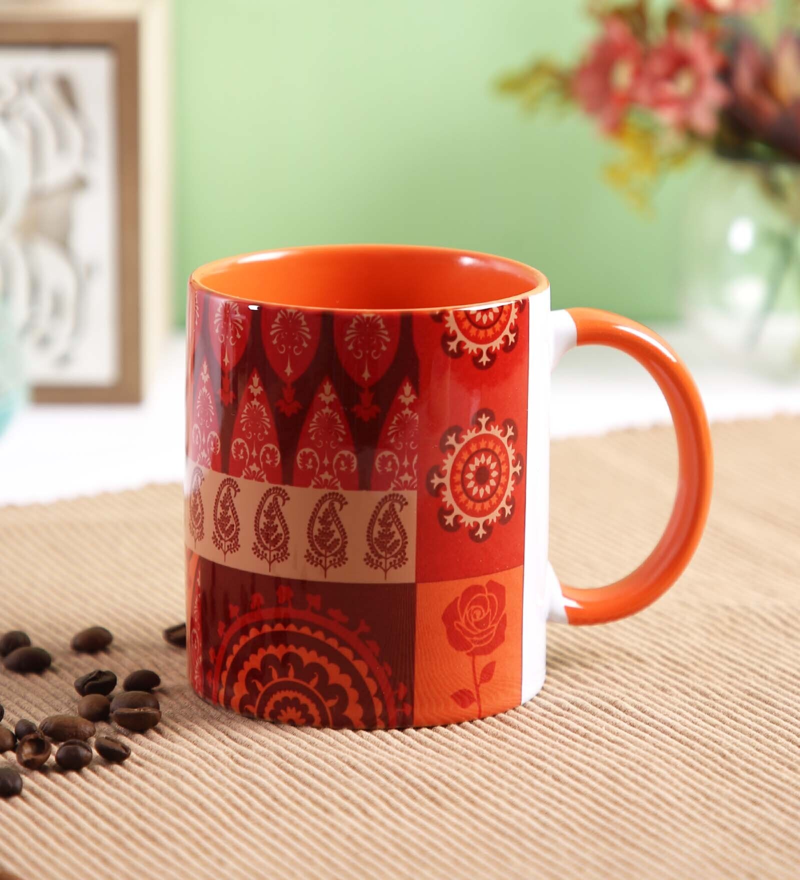 Buy Flower print 350ml Multicolour Ceramic Coffee Mug at 28% OFF by M K ...