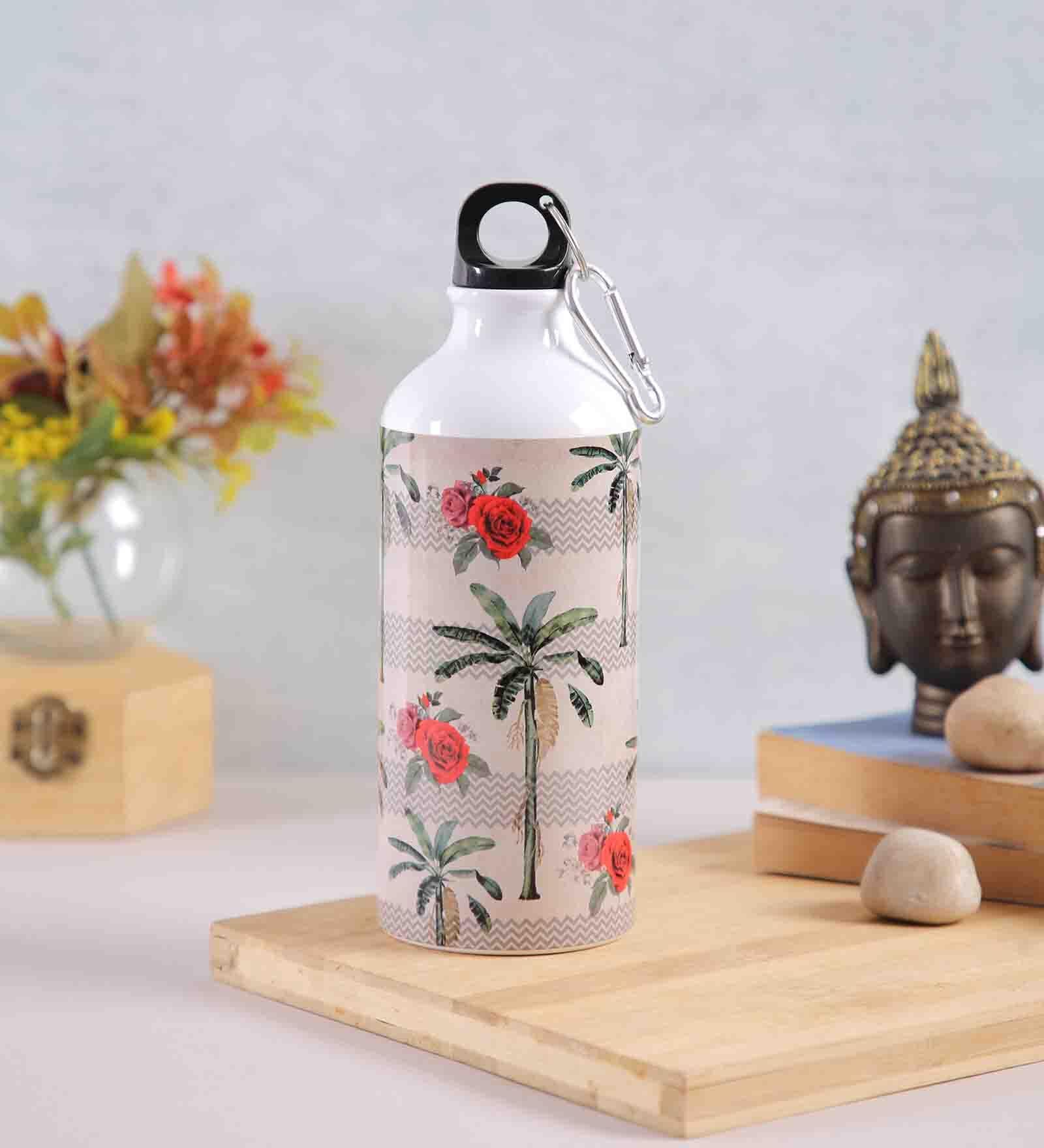 Buy Flower Print 600ml Multicolour Aluminium Water Bottle at 27% OFF by ...