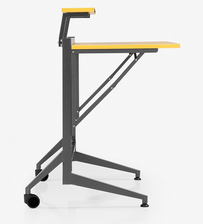 Buy Flexi Metal Foldable Study Table in Yellow Finish by The Home ...