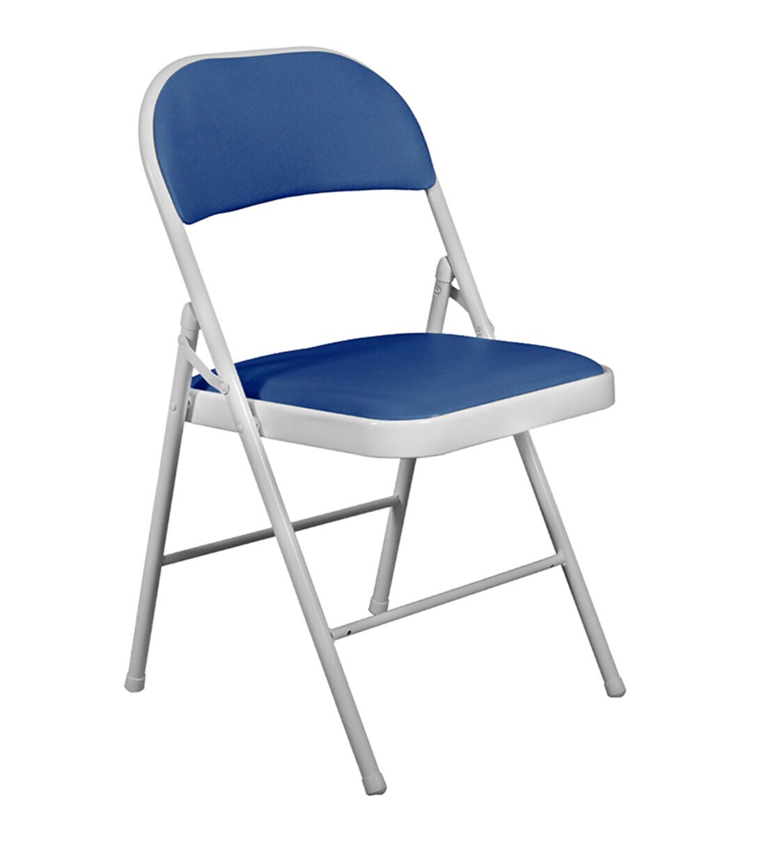 Buy Catania Metal Folding Chair in White & Royal Blue Colour by Story ...