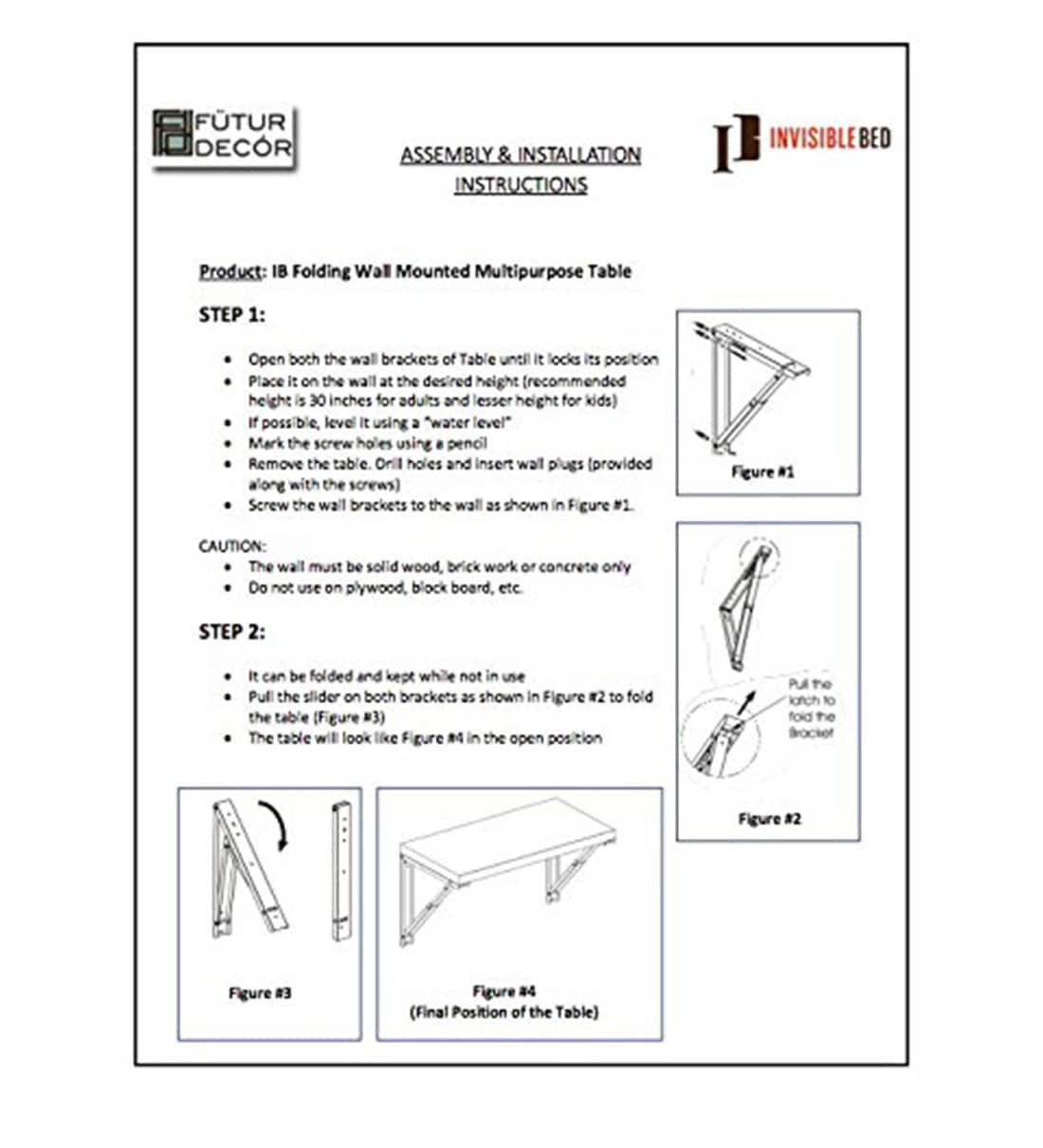 Buy Wall Mounted Table in Glossy White Finish Online - Wall Mounted ...