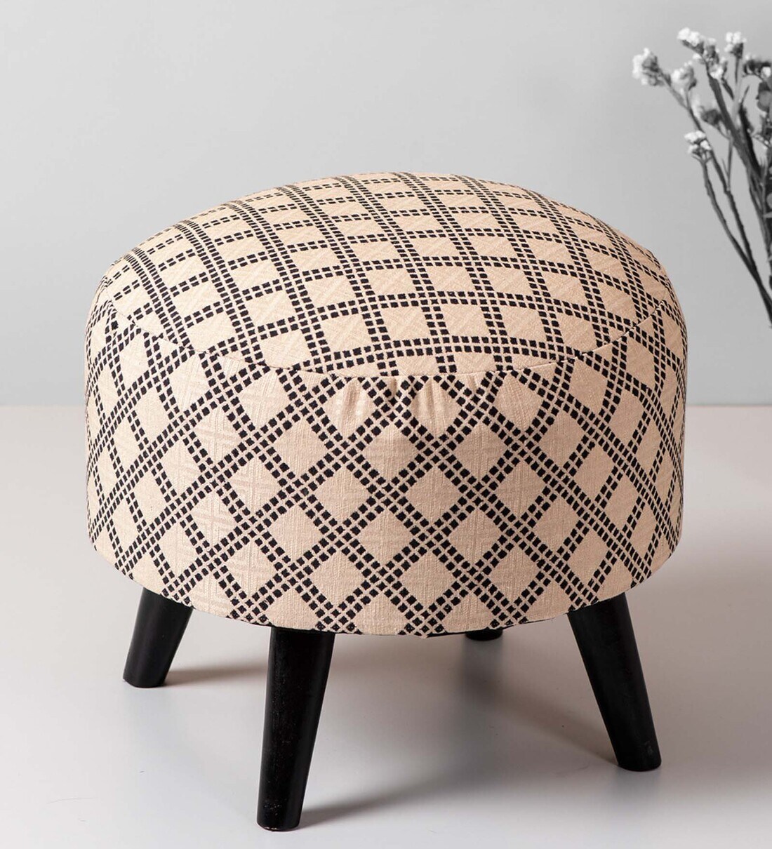 Buy Quad Jacquard Seating Stools in Cream Color at 55% OFF by NestRoots ...
