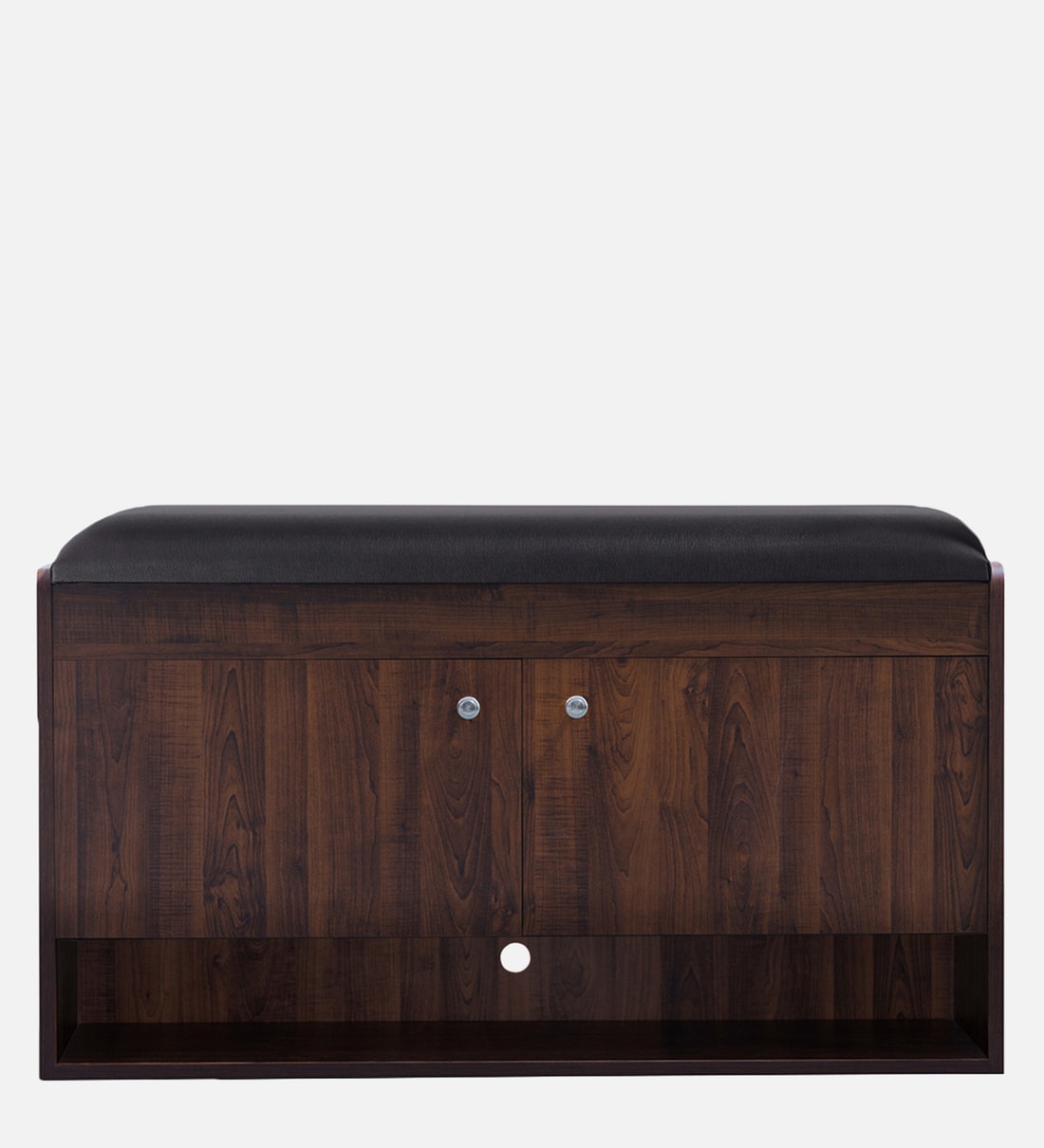 Buy Footsie 3 Door Shoe Rack with Seating in Dark Walnut Finish by ...