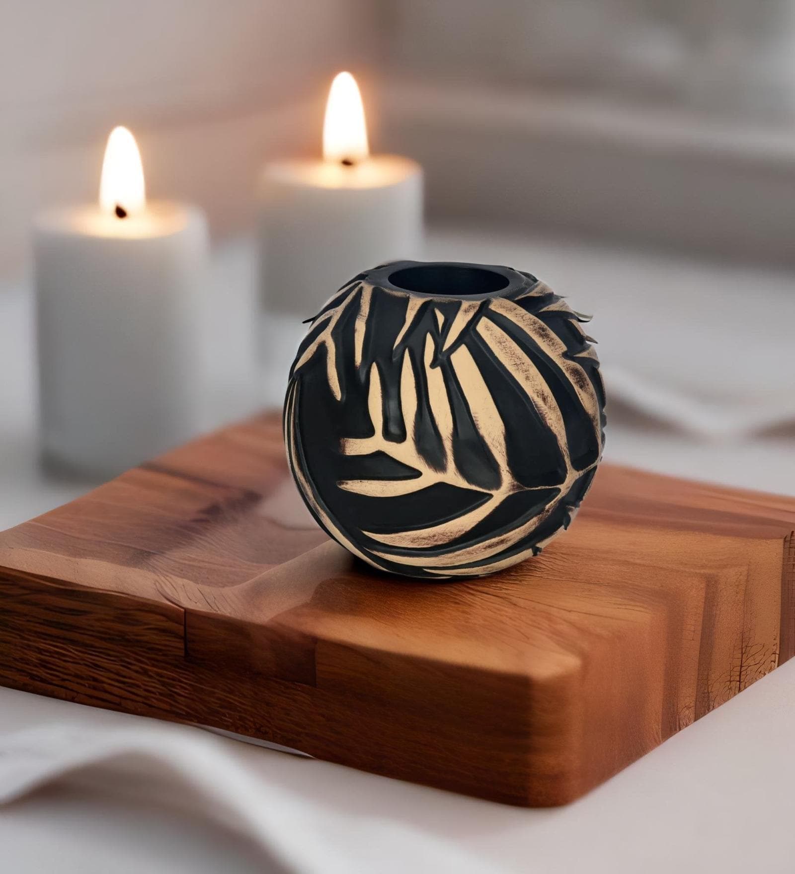 Buy Foilage Leaf Small Cream Polyresin Tea Light Holders at 43% OFF by ...