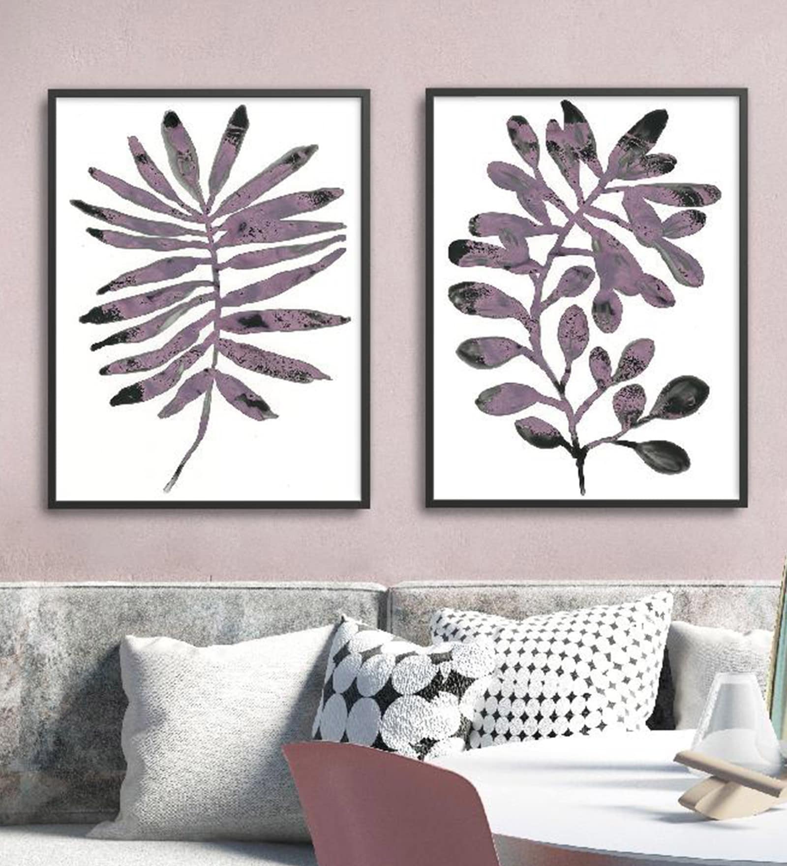 Buy Foliage Fossil Purple Canvas Framed Floral Art Print Set of 2 at 14% OFF by ArteVenue ...