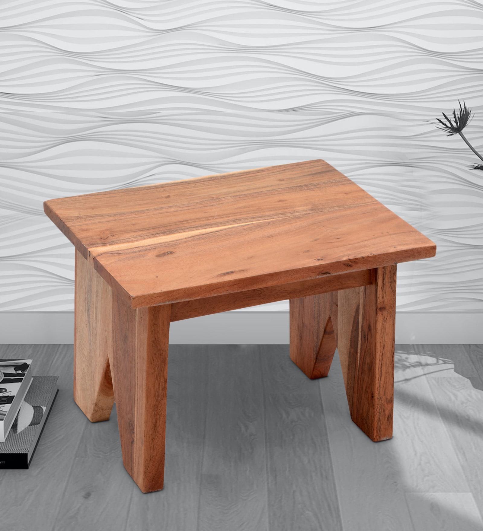 Buy Foot Stool in Natural Finish at 35% OFF by Natural Furnish | Pepperfry