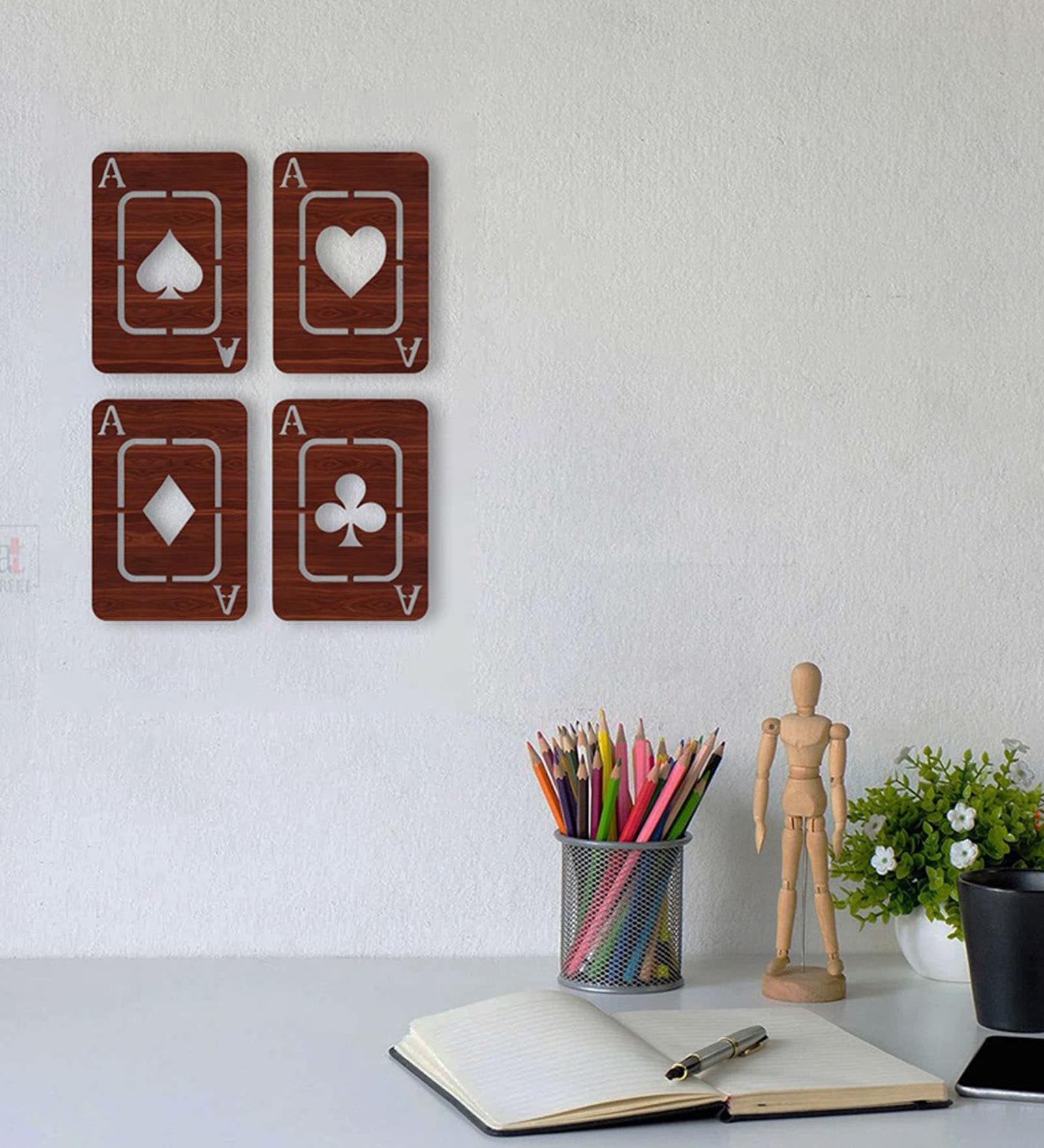 Buy Four Suit Playing Card Black MDF Wall Art by Art Street at 71% OFF ...