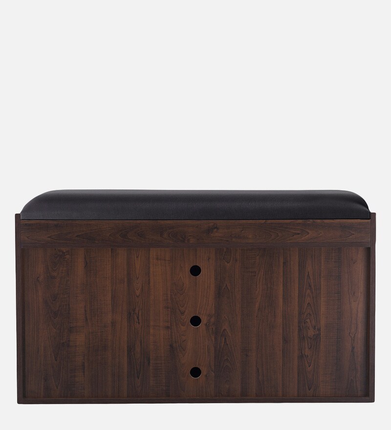 Buy Footsie 3 Door Shoe Rack with Seating in Dark Walnut Finish by ...