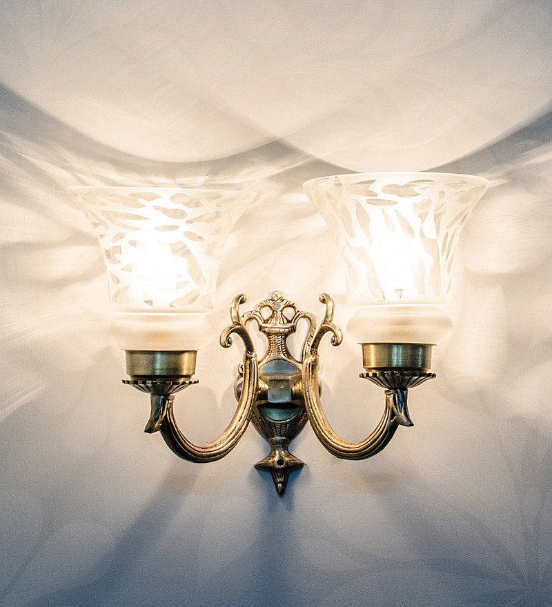 Buy Fos Lighting White Glass Wall Light by Fos Lighting Online ...