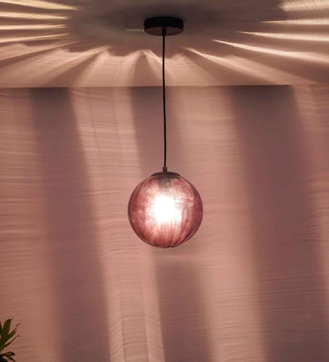 Buy Frances Single Light Maroon Color Glass Hanging Light at 23% OFF by ...