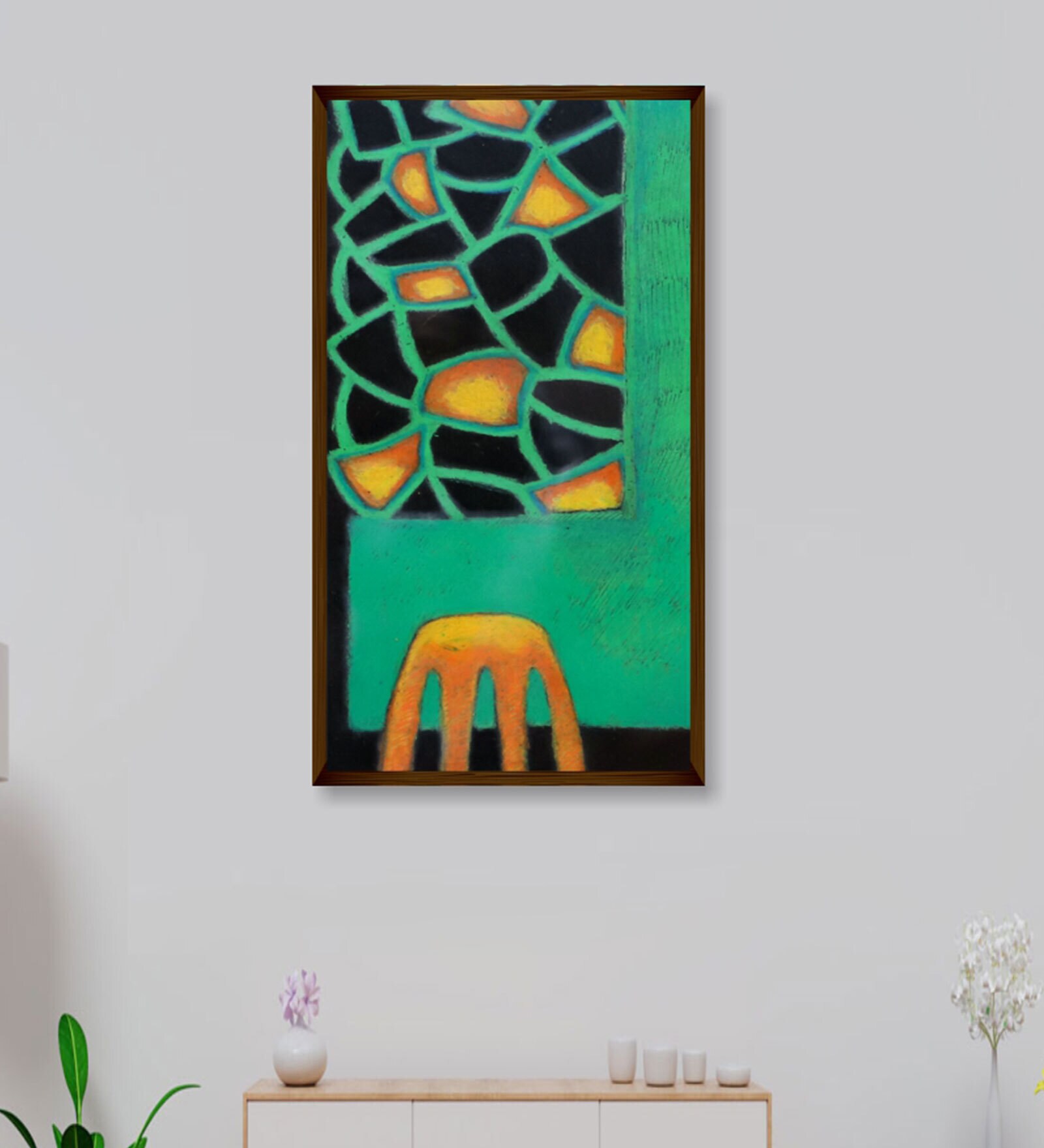 Buy Framed Canvas Abstract Painting (16X18 Inches) By The Art House at ...