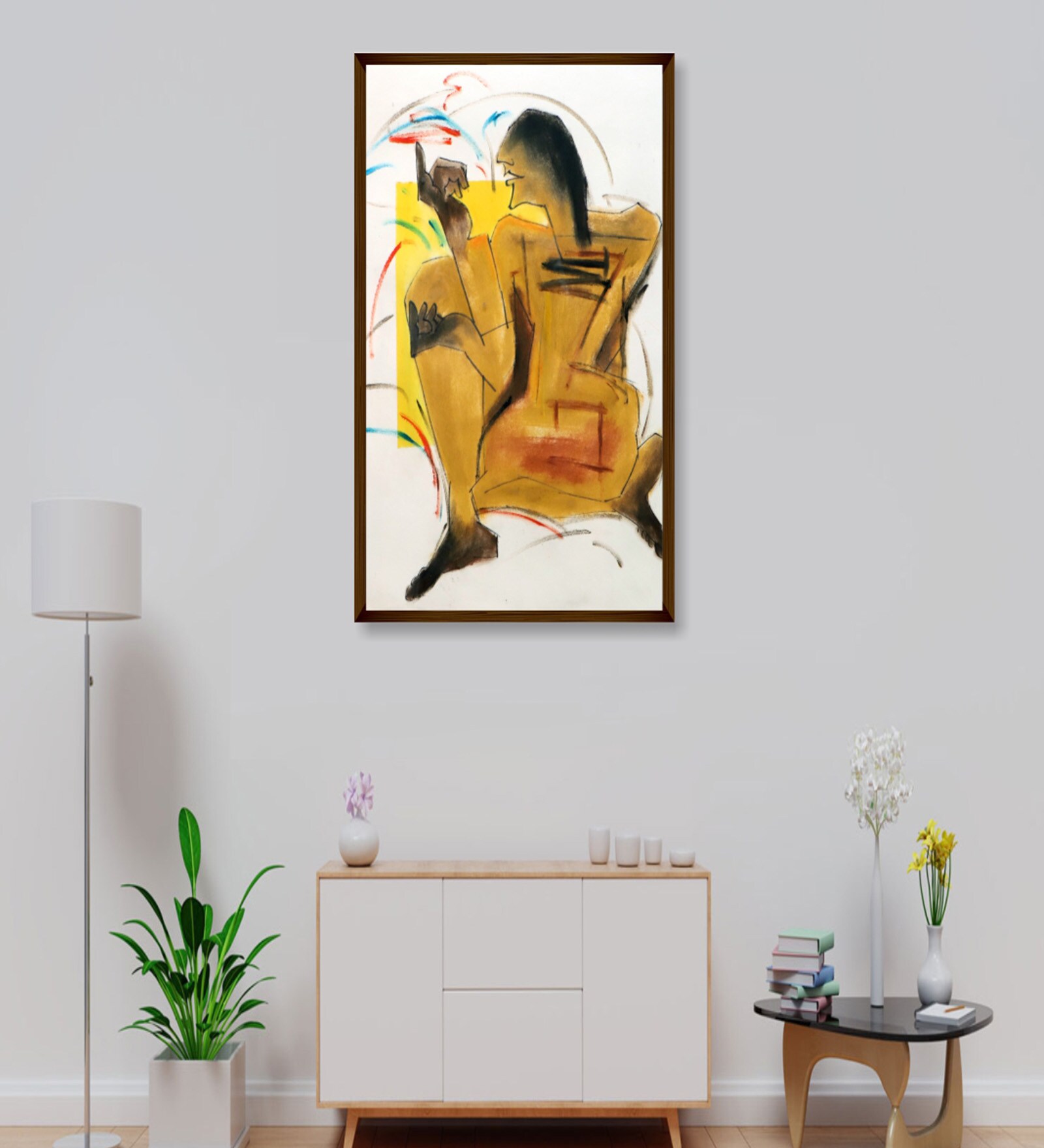 Buy Framed Canvas Abstract Painting (16X18 Inches) By The Art House at ...