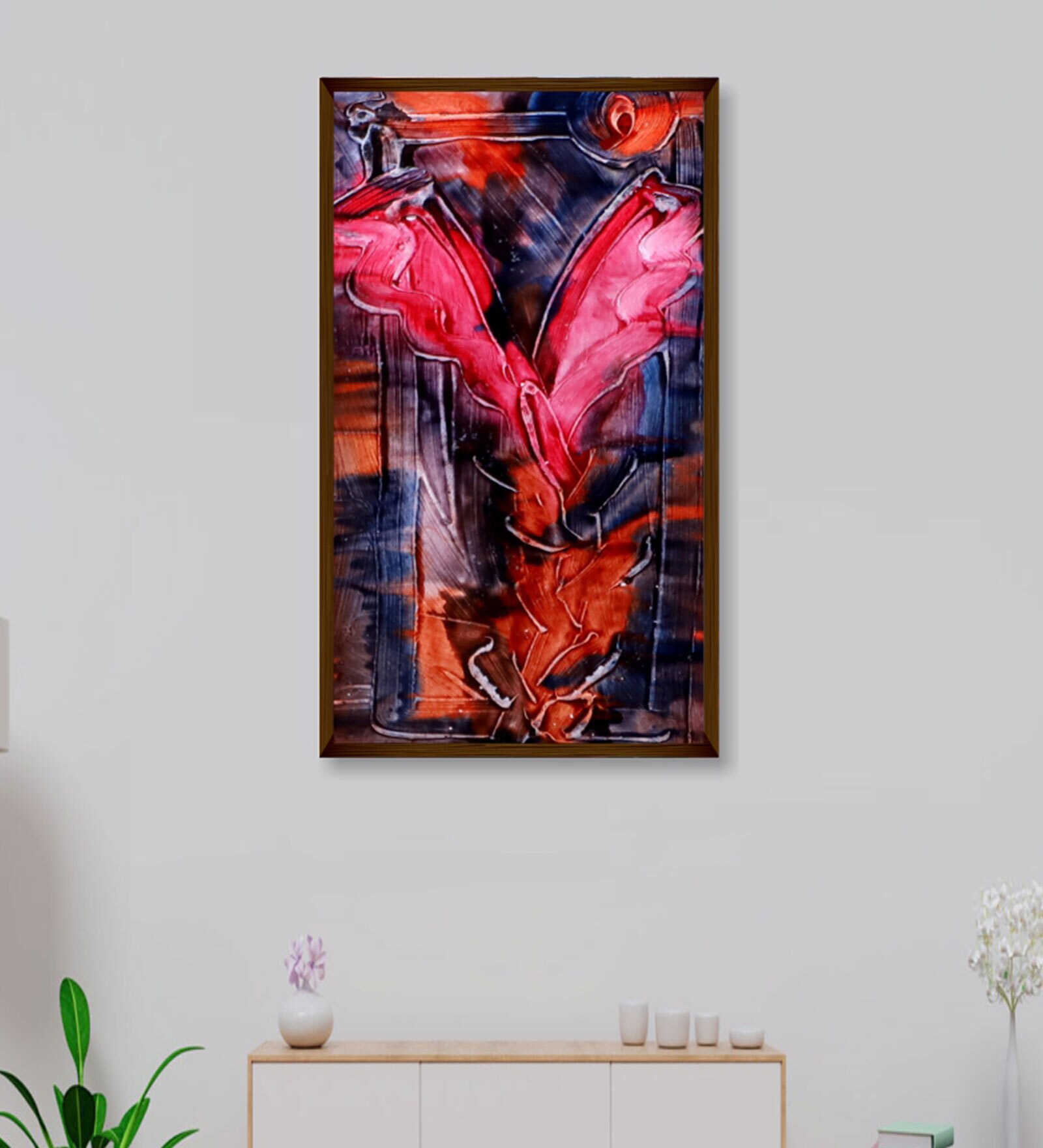 Buy Framed Canvas Abstract Painting (16X18 Inches) By The Art House at ...