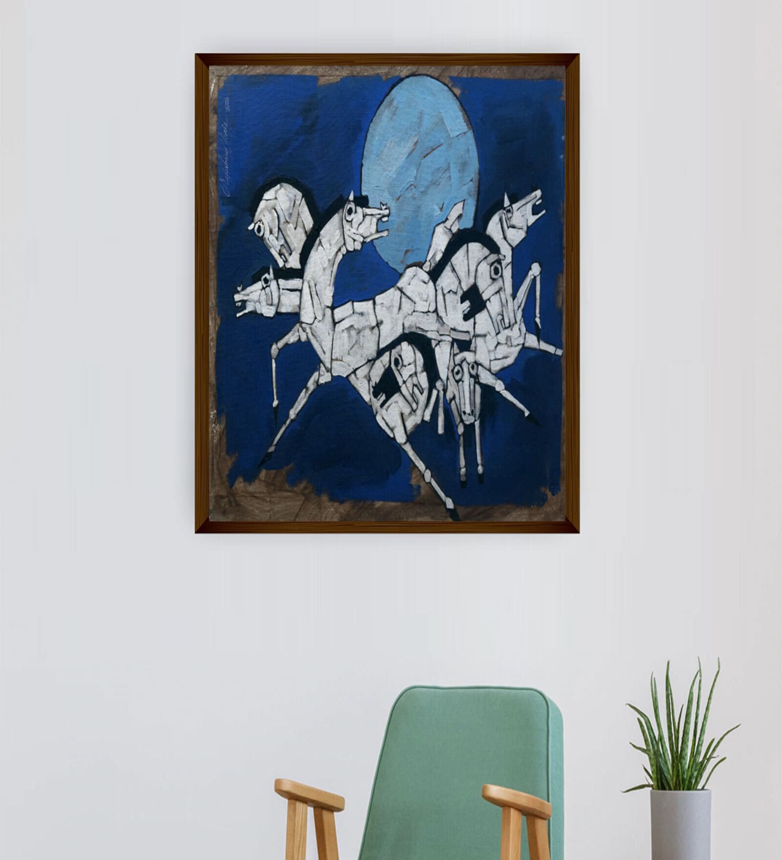 Buy Framed Canvas Abstract Painting (16X18 Inches) By The Art House at ...