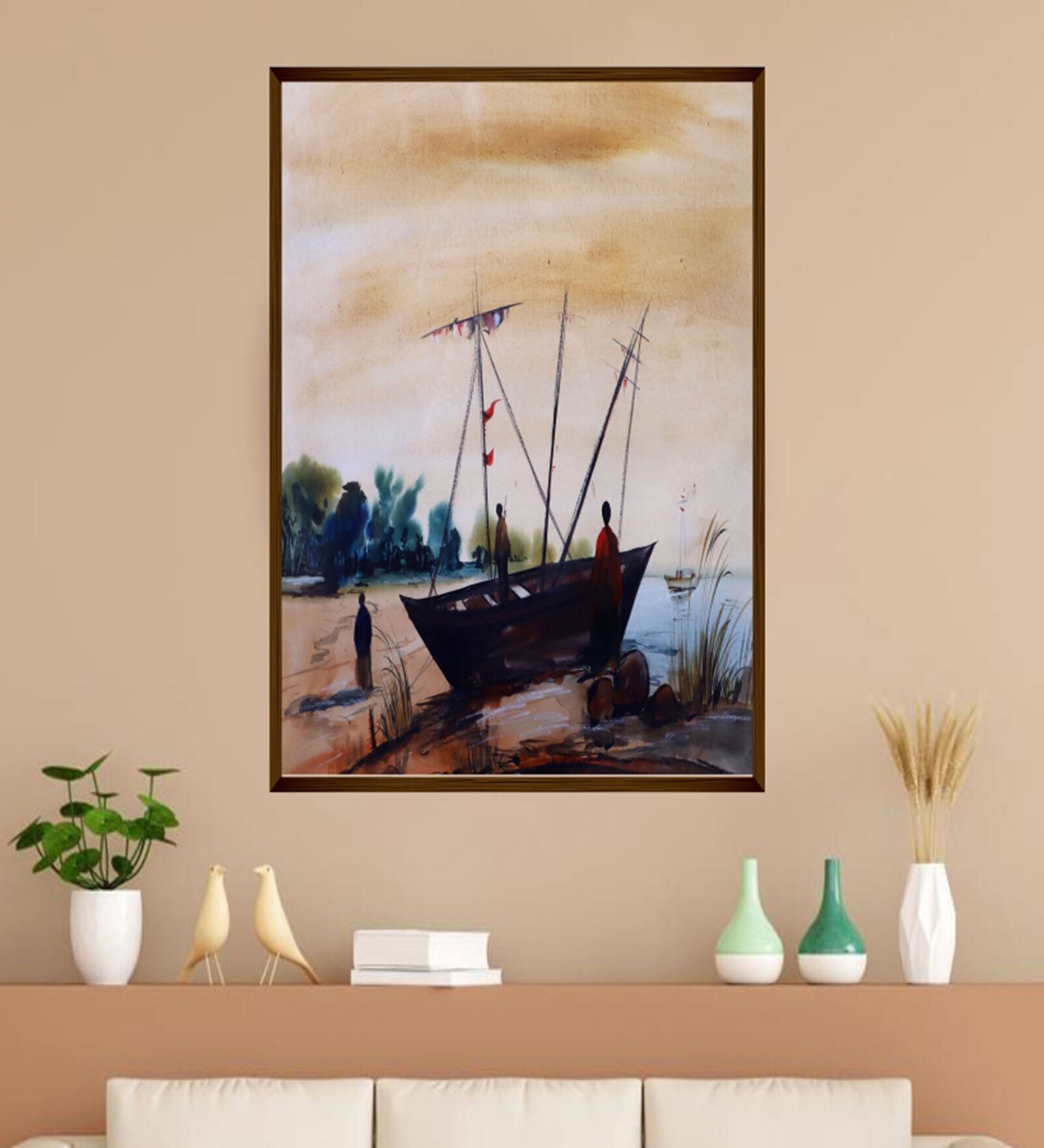 Buy Framed Canvas Abstract Painting (16X18 Inches) By The Art House at ...