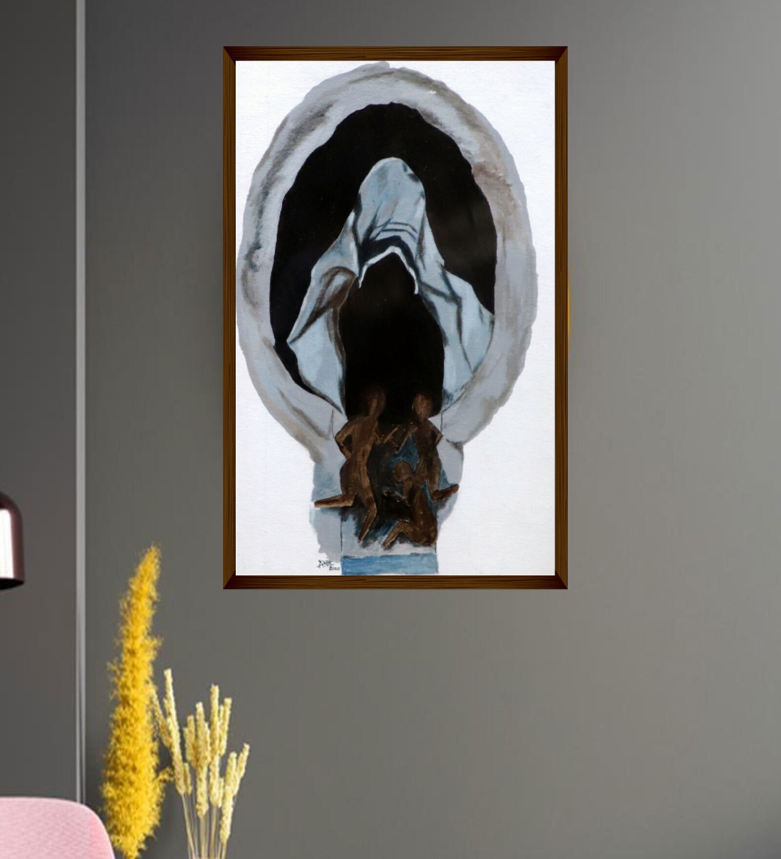 Buy Framed Canvas Abstract Painting (16X18 Inches) By The Art House at ...