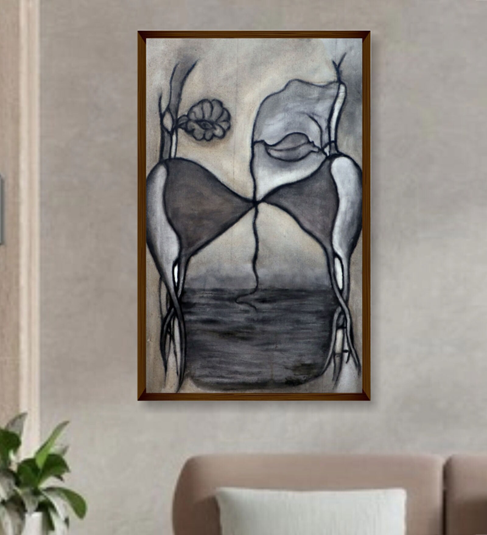 Buy Framed Canvas Abstract Painting (16X18 Inches) By The Art House at ...