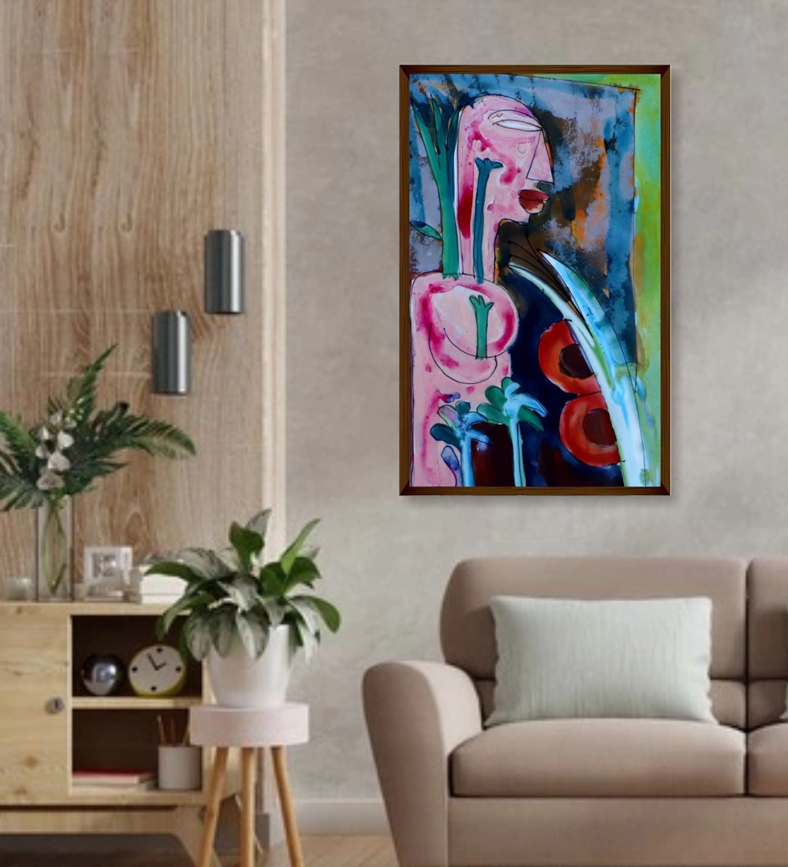 Buy Framed Canvas Abstract Painting (16X18 Inches) By The Art House at ...
