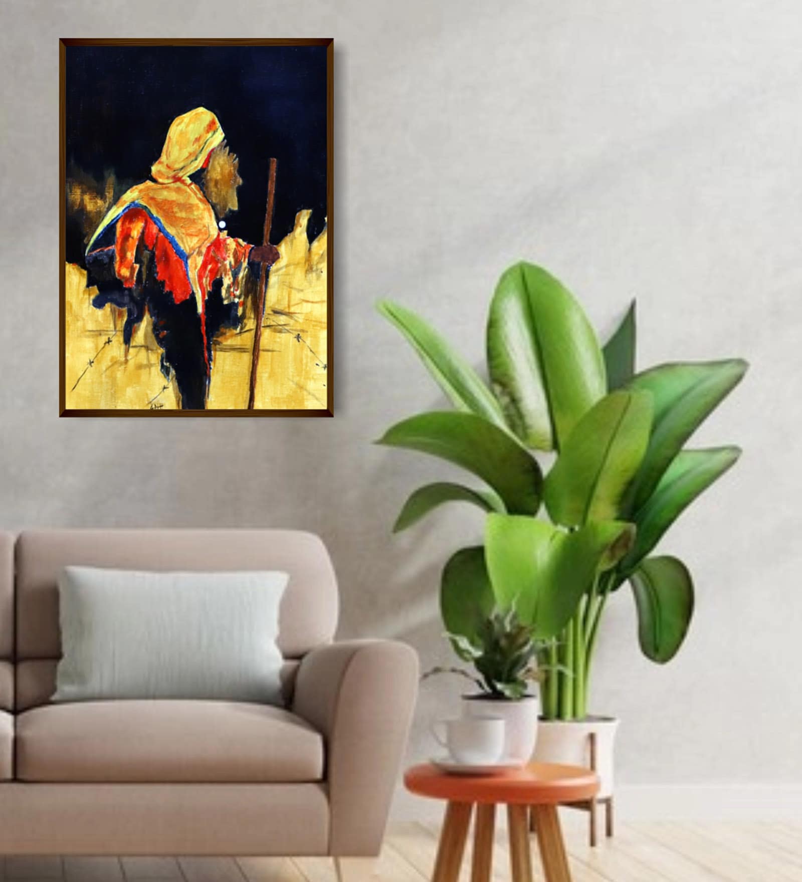 Buy Framed Canvas Abstract Painting (20X30 Inches) By The Art House at ...