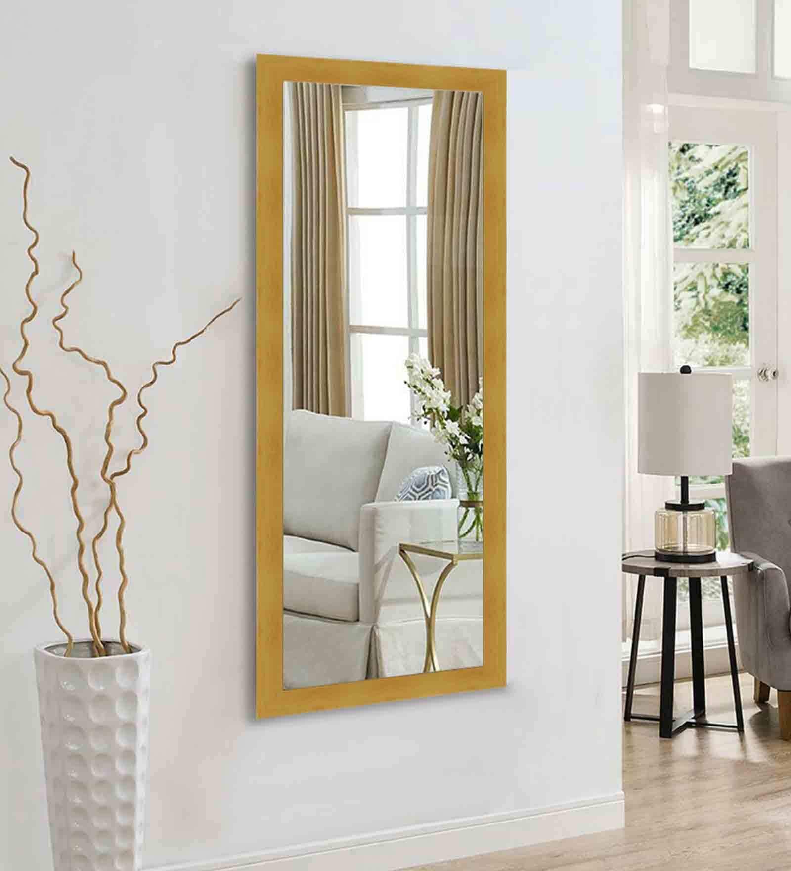 Buy Framed Rectangular Wall Mirror In Yellow By Elegant Arts And Frames ...