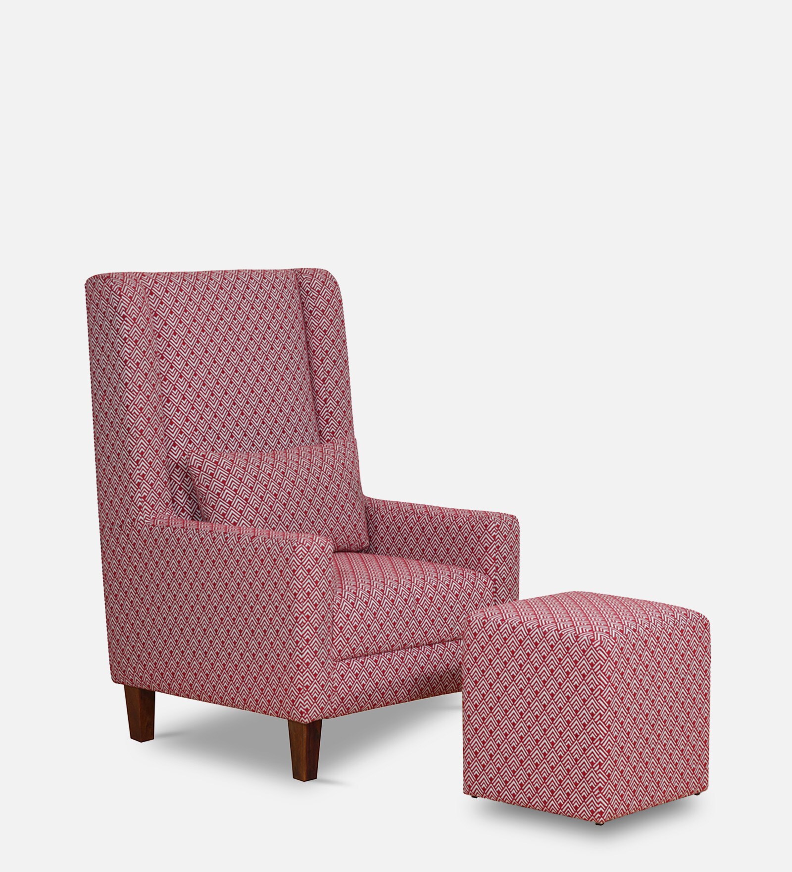 Buy Frinn Fabric Wing Chair in Red Colour at 20% OFF by Muebles Casa ...
