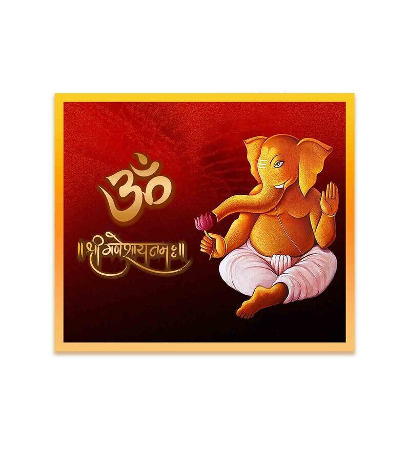 Buy Frameless Beautiful Shree Ganeshay Namah Art Print By Flair Glass ...