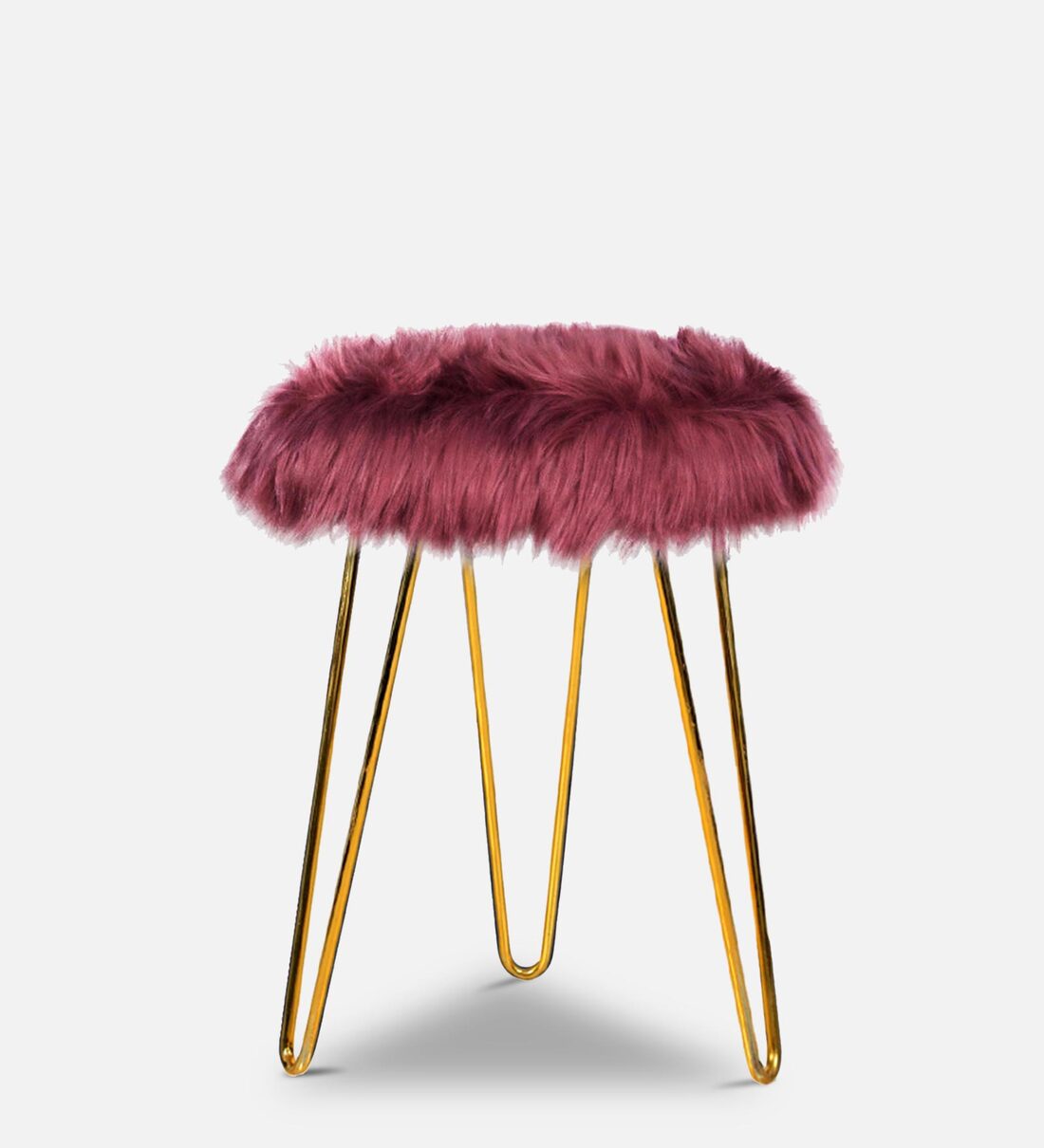 Buy Fur Seating Stool In Maroon & Gold Colour at 47% OFF by House of ...