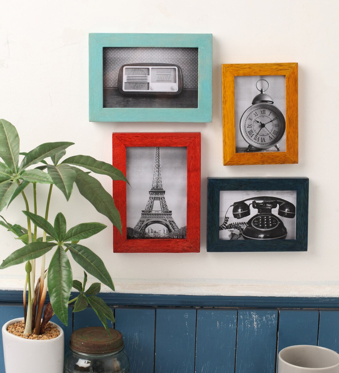 Buy Multicolour Solid Wood 4-piece Photo Frame Collage by Furnicheer at ...