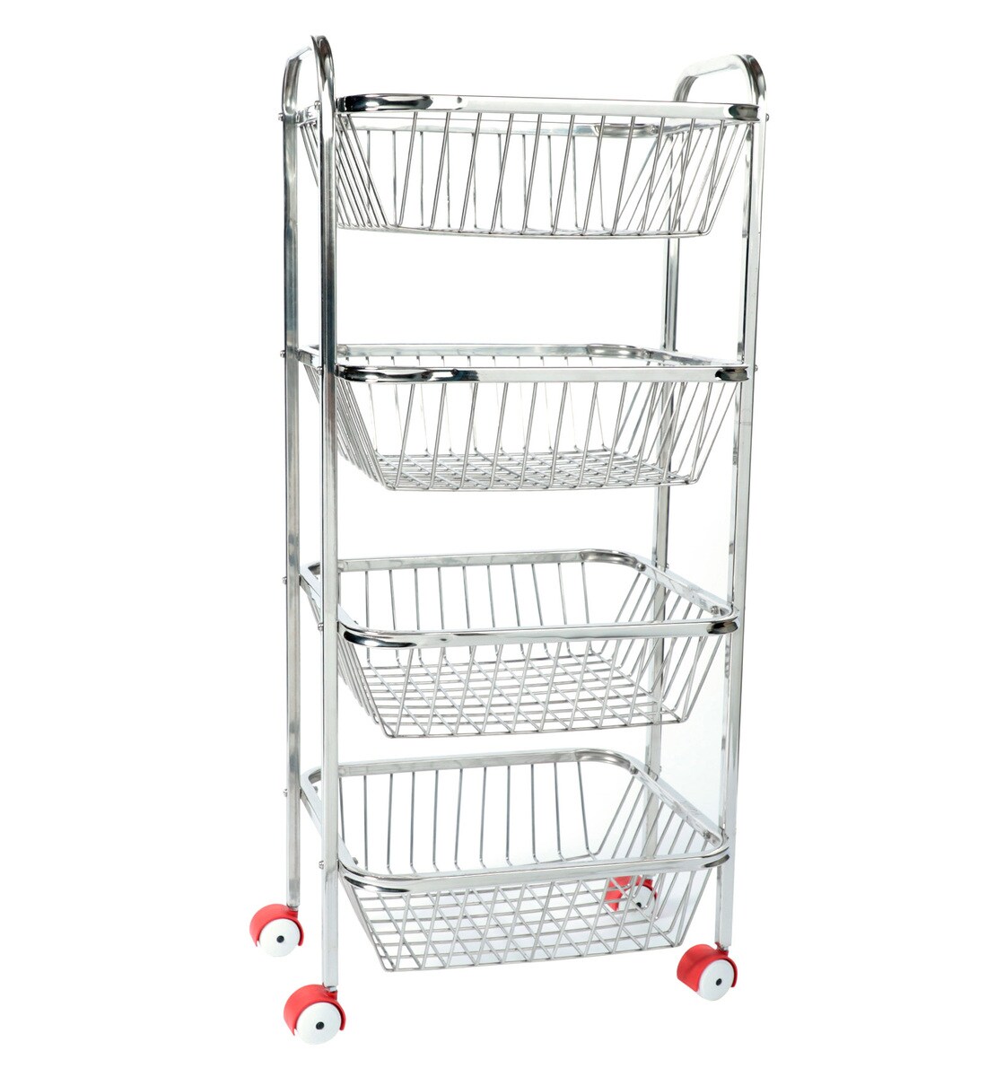 Buy Stainless Steel 4 Tier Trolley - 12 X 14 inches By Furntec Online ...