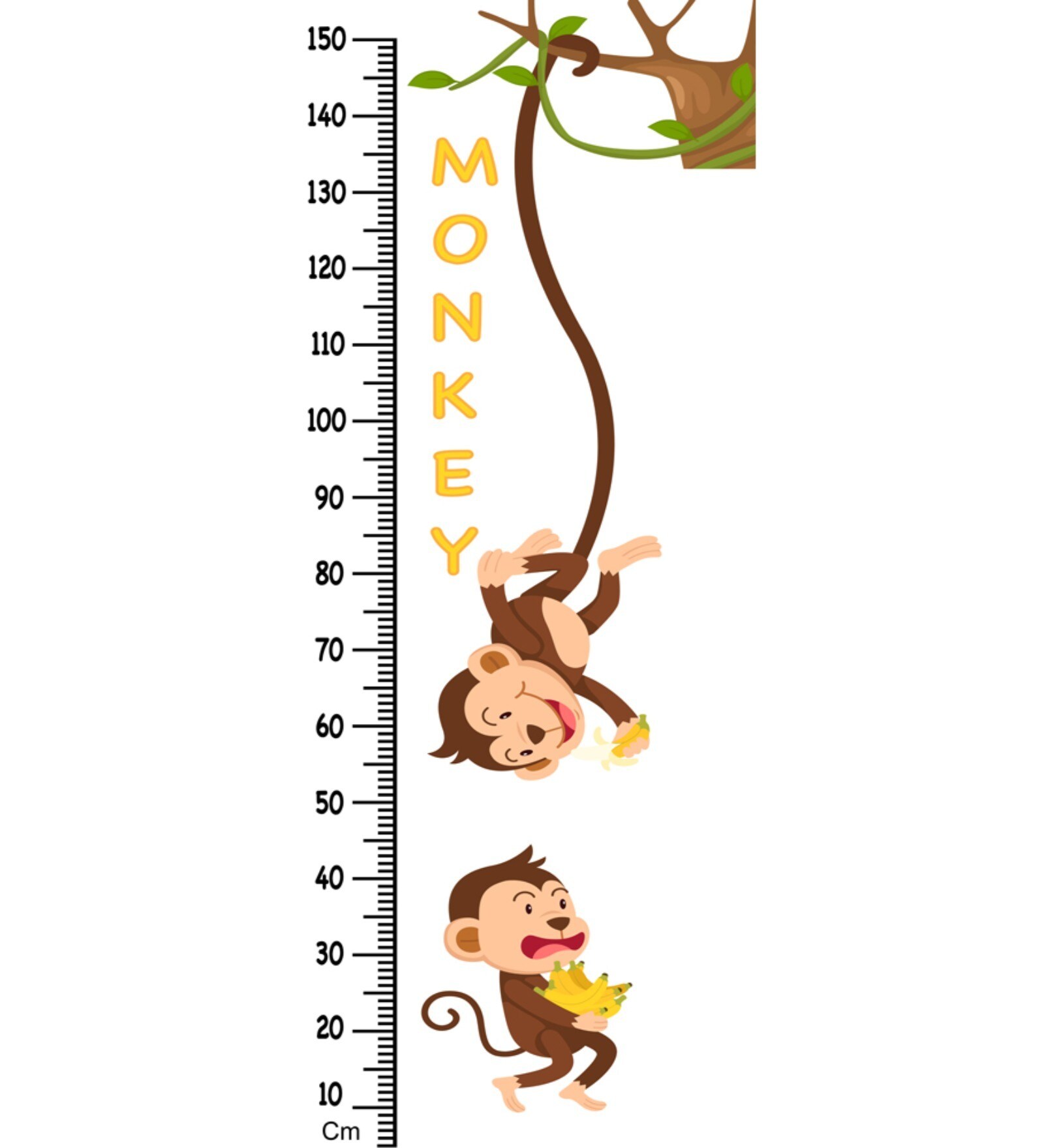 Buy Funny Monkey Height Chart in Multicolour by Wens Online - Height ...