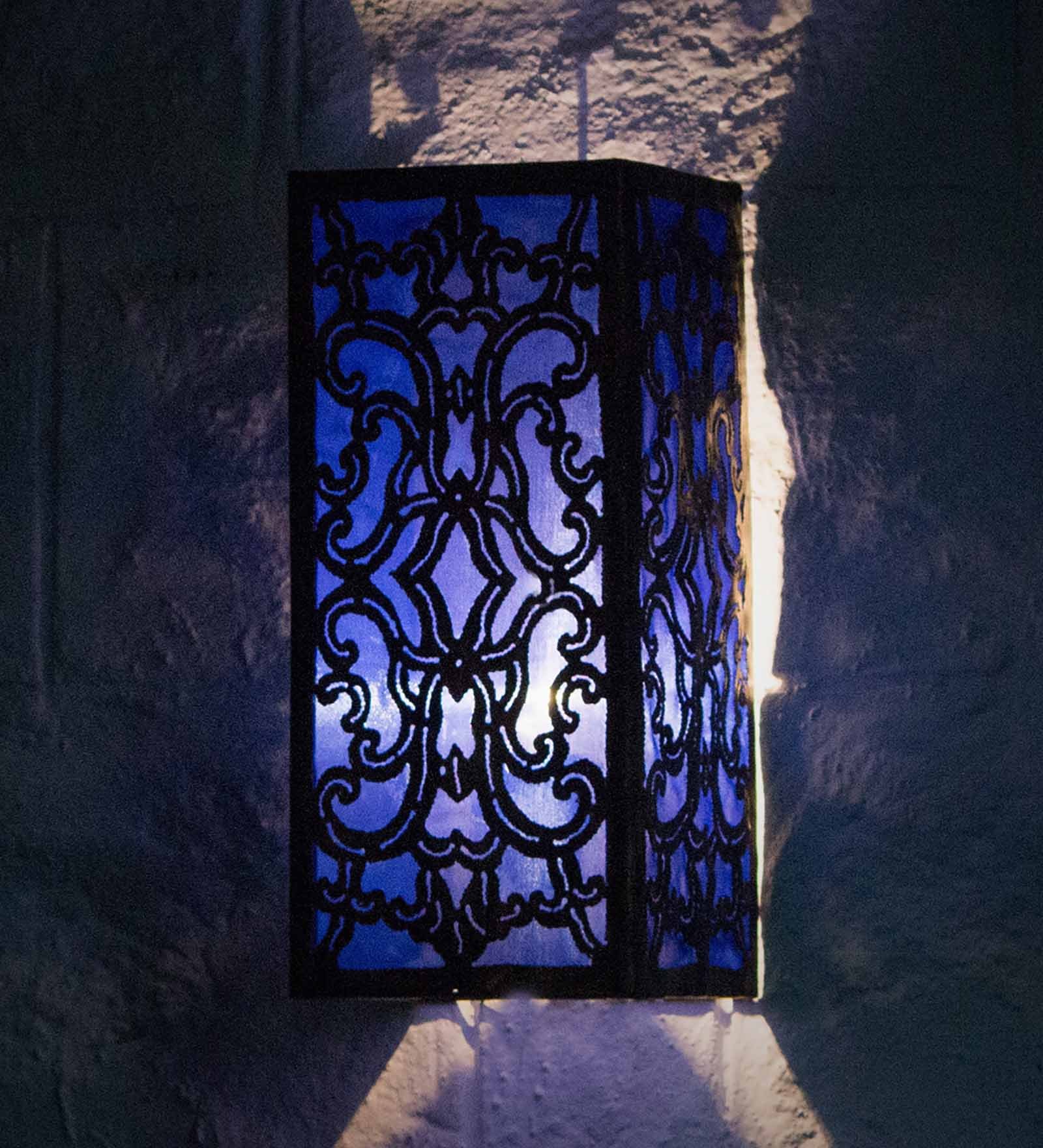 Buy Blue Metal Wall Light by Furncoms Online - Traditional Wall Sconces ...