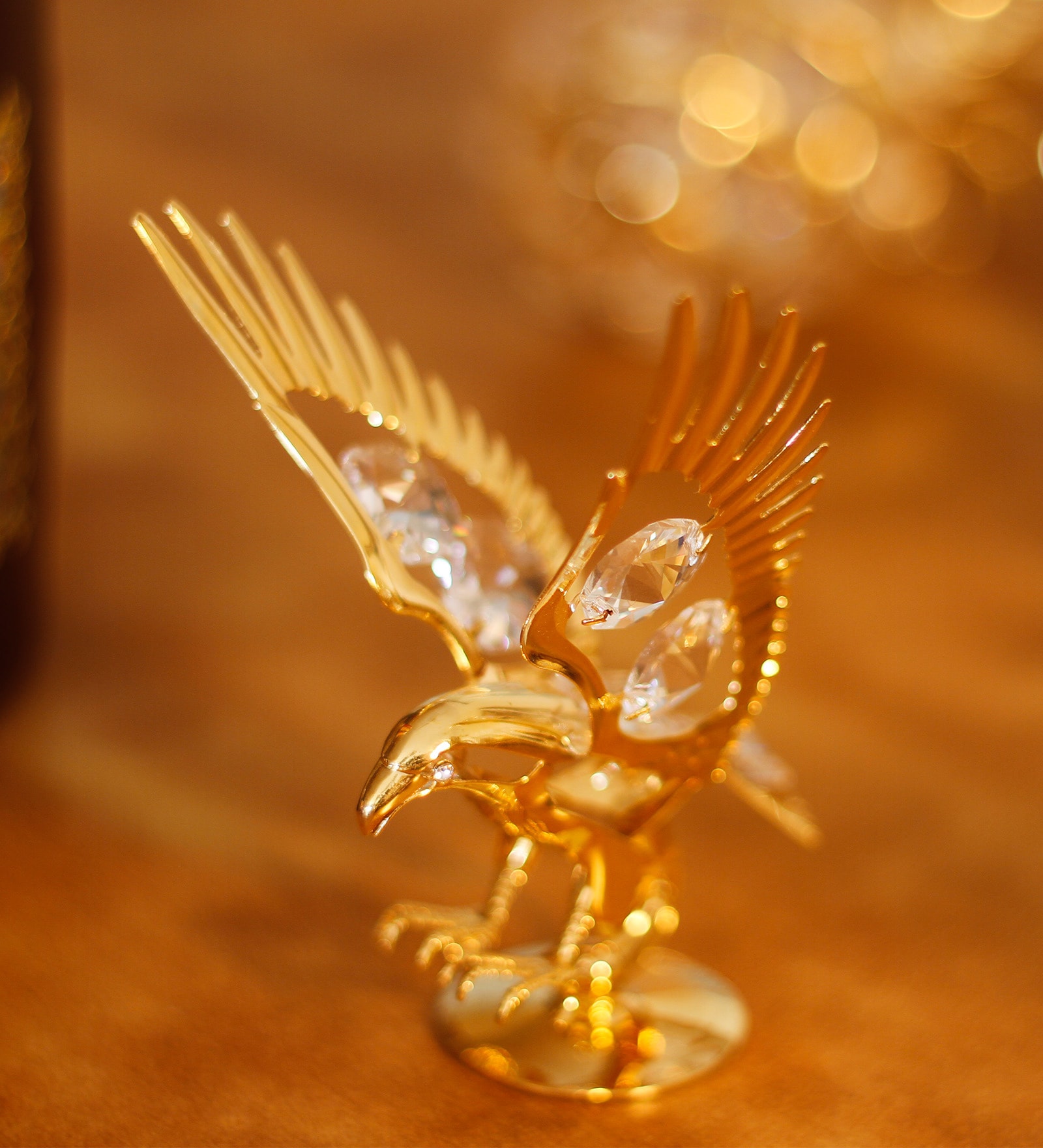 Buy 24K Gold Plated with Swarovski Crystals Eagle Showpiece by Gold N ...