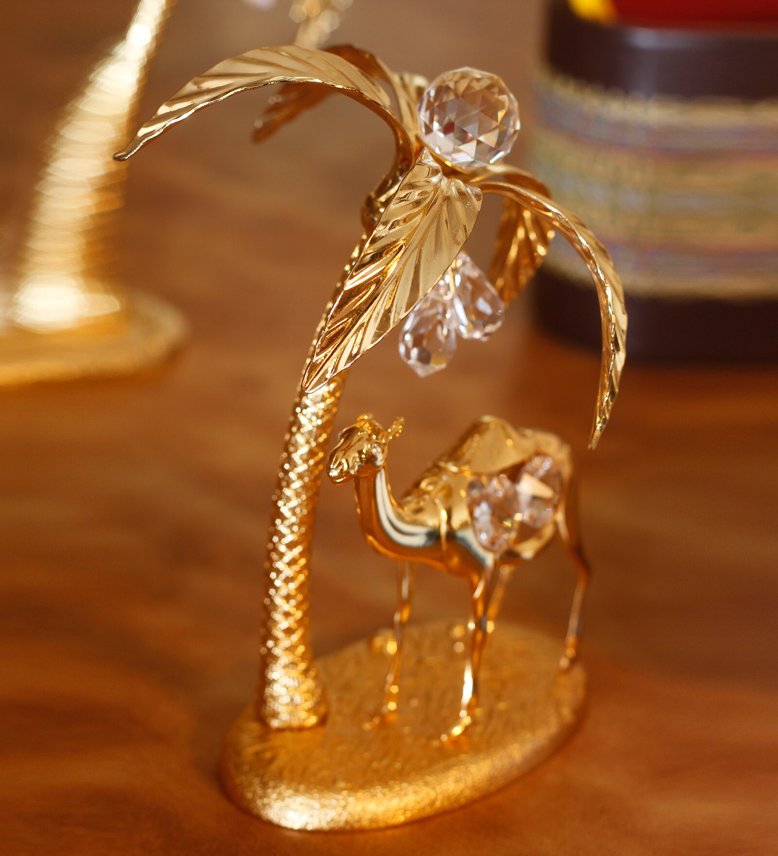 Buy G n G 24K Gold Plated with Swarovski Crystals Palm Tree with Camel ...