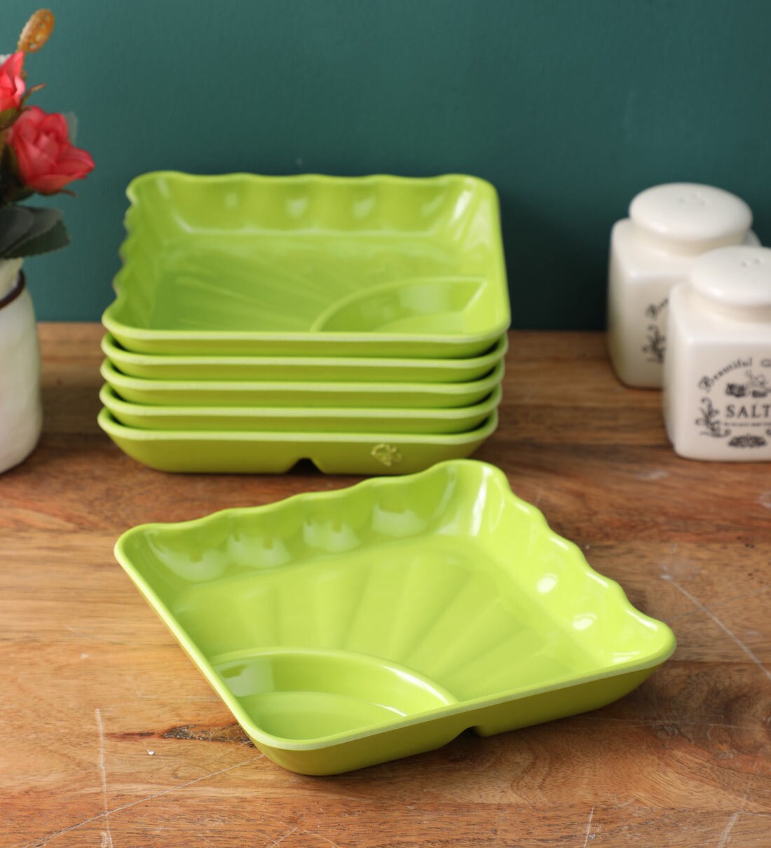 Buy Green Snack Melamine Plates - 6 pieces by Gallery99 at 55% OFF by ...