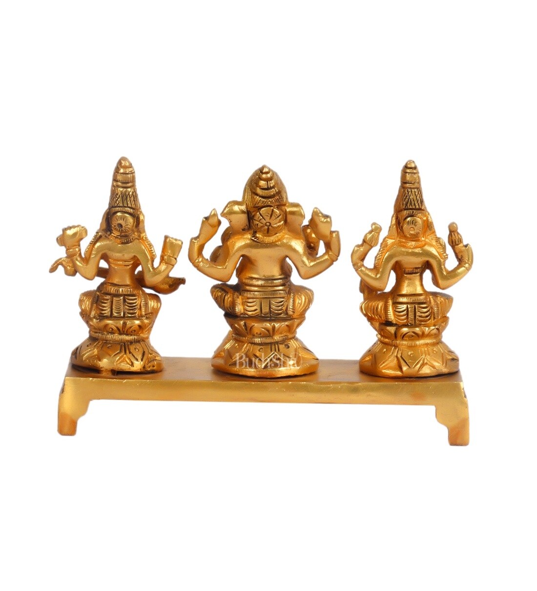 Buy Ganesha Lakshmi Saraswati Brass Religious Idol by BudhShiv Online ...