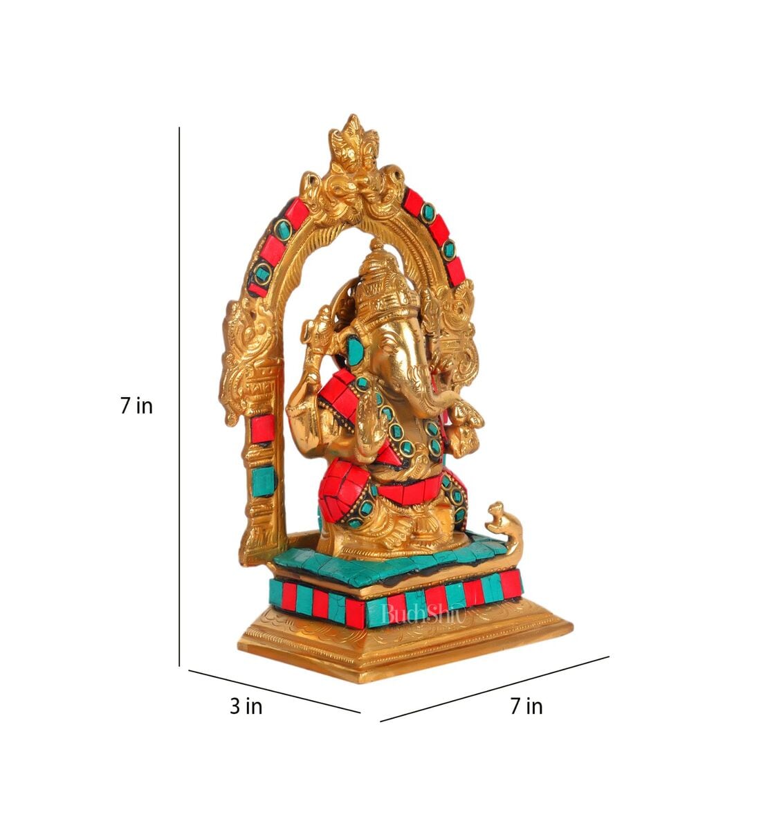 Buy Ganesha Throne Brass Religious Idol by BudhShiv Online - Ganesha ...