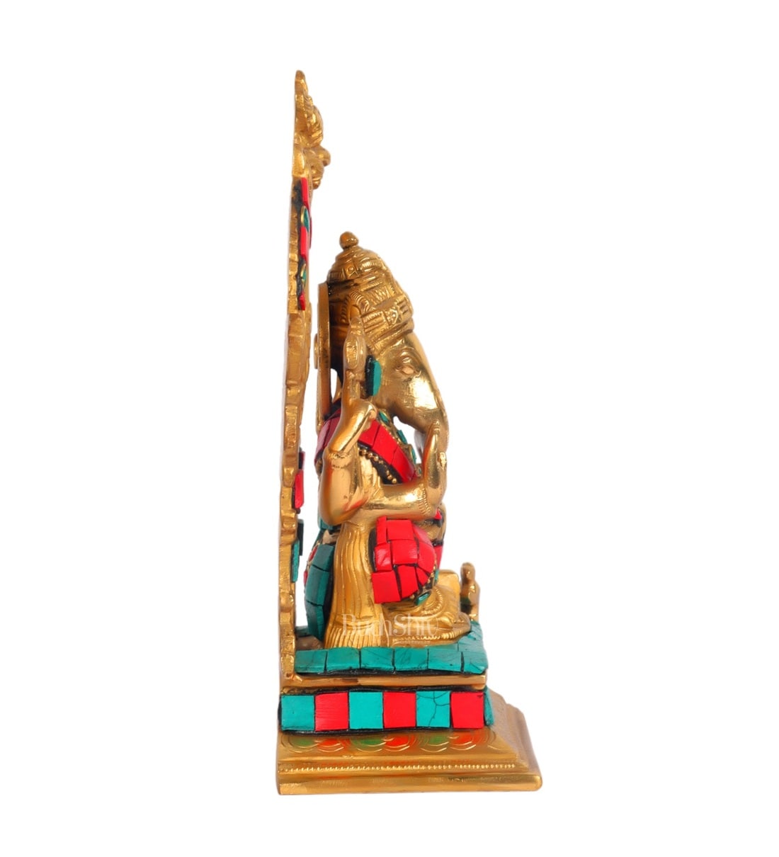 Buy Ganesha Throne Brass Religious Idol by BudhShiv Online - Ganesha ...
