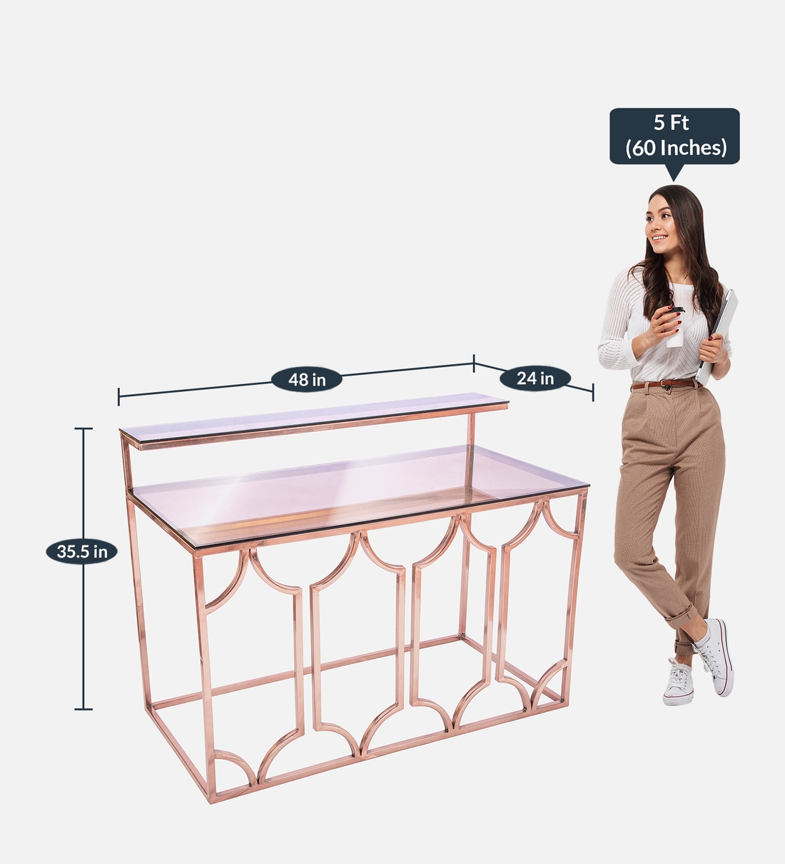 Buy Gatsby Console Table in Gold Finish By Hn Hues Online ...